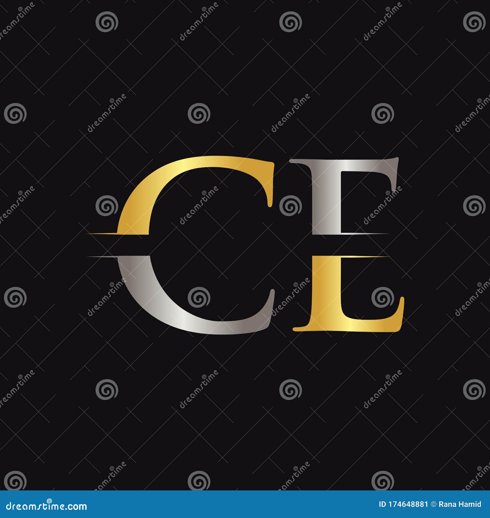 Initial CE Letter Logo with Creative Modern Business Typography Vector ...
