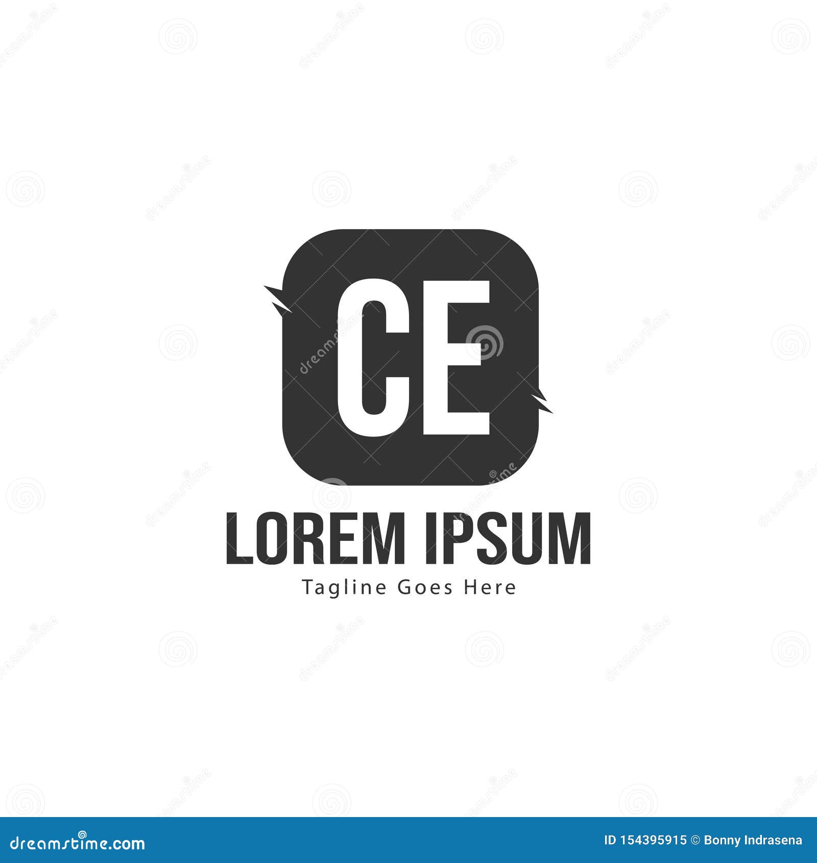 Initial CE Logo Template with Modern Frame. Minimalist CE Letter Logo ...