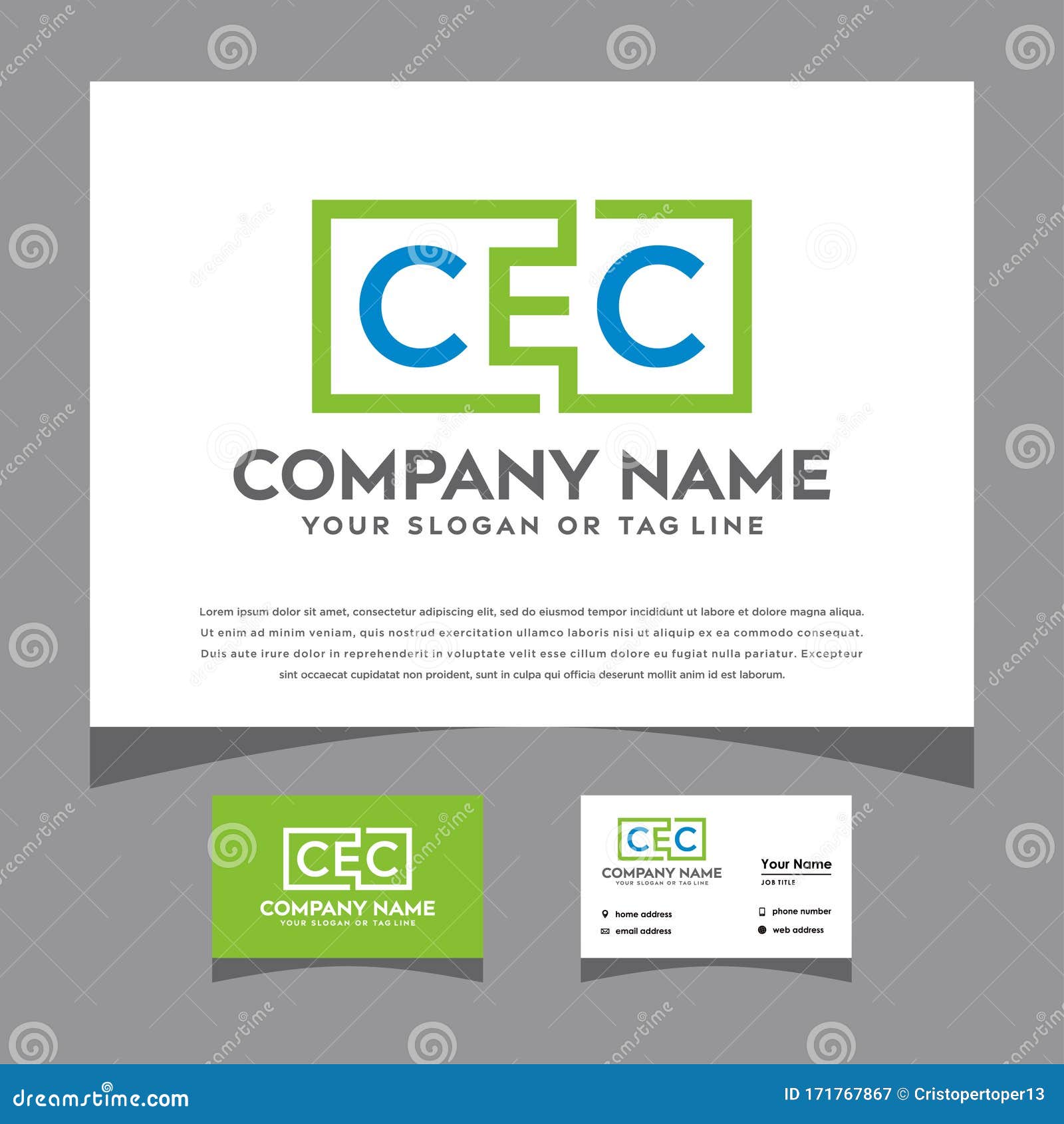 Initial Cec Logo Design for Various Business Vector Stock Vector ...