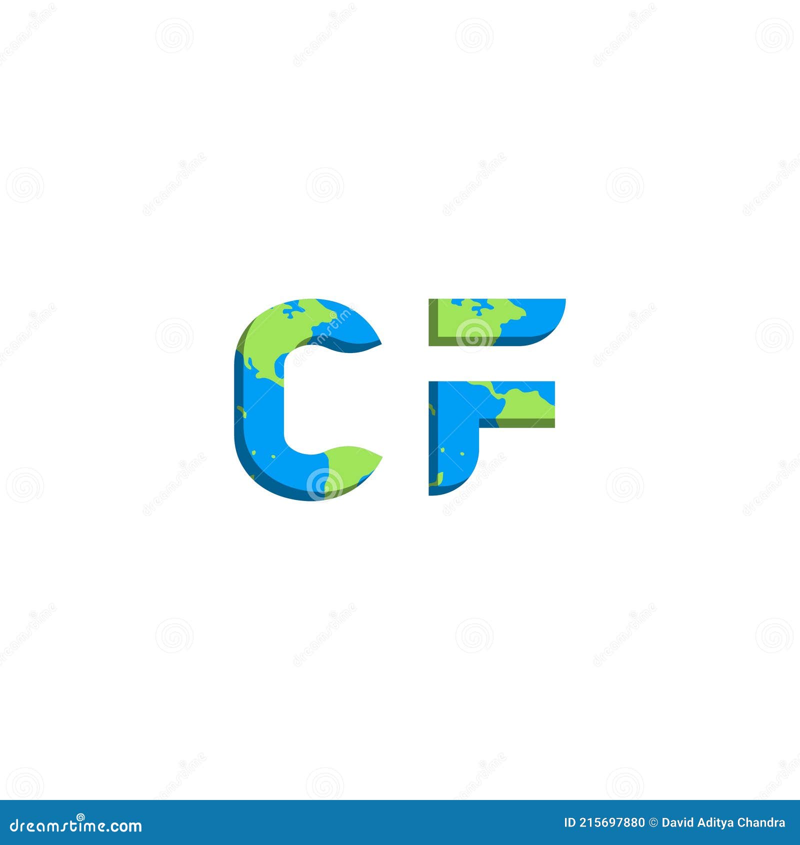 Initial CF Logo Design with World Map Style, Logo Business Branding ...