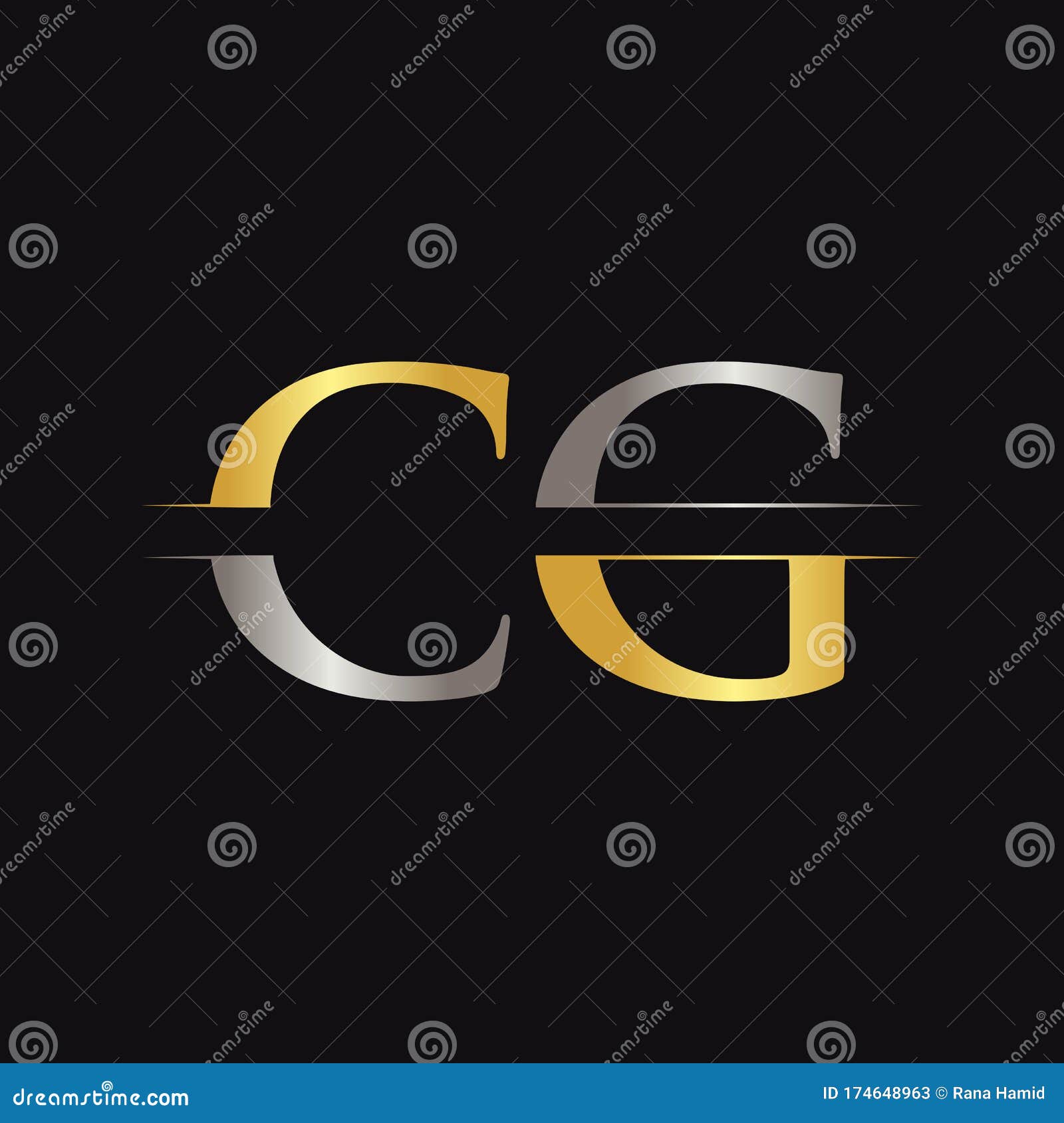 Initial CG Letter Logo with Creative Modern Business Typography Vector ...