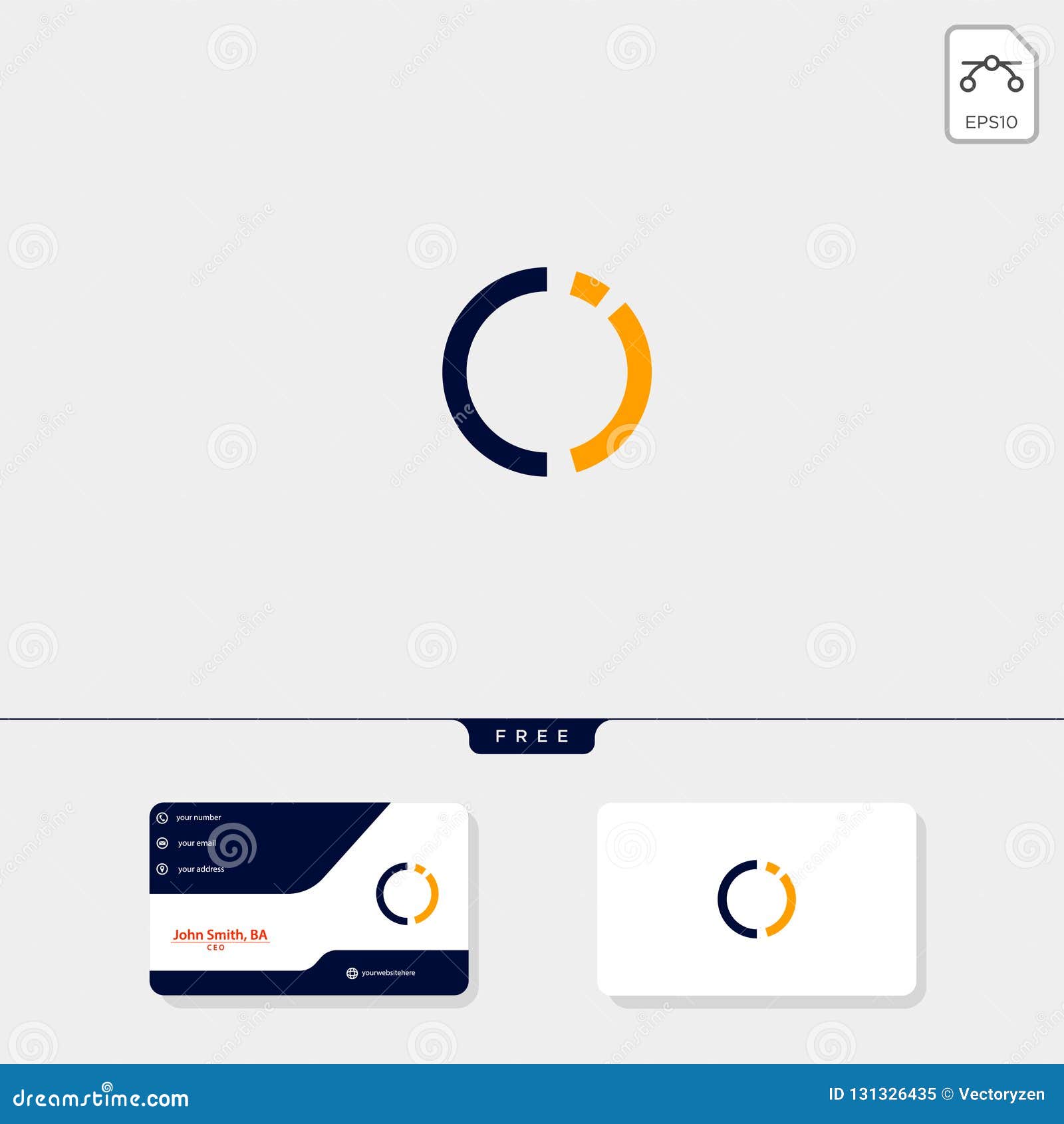 Initial Ci,ic Creative Logo Template And Business Card Include. Vector ...