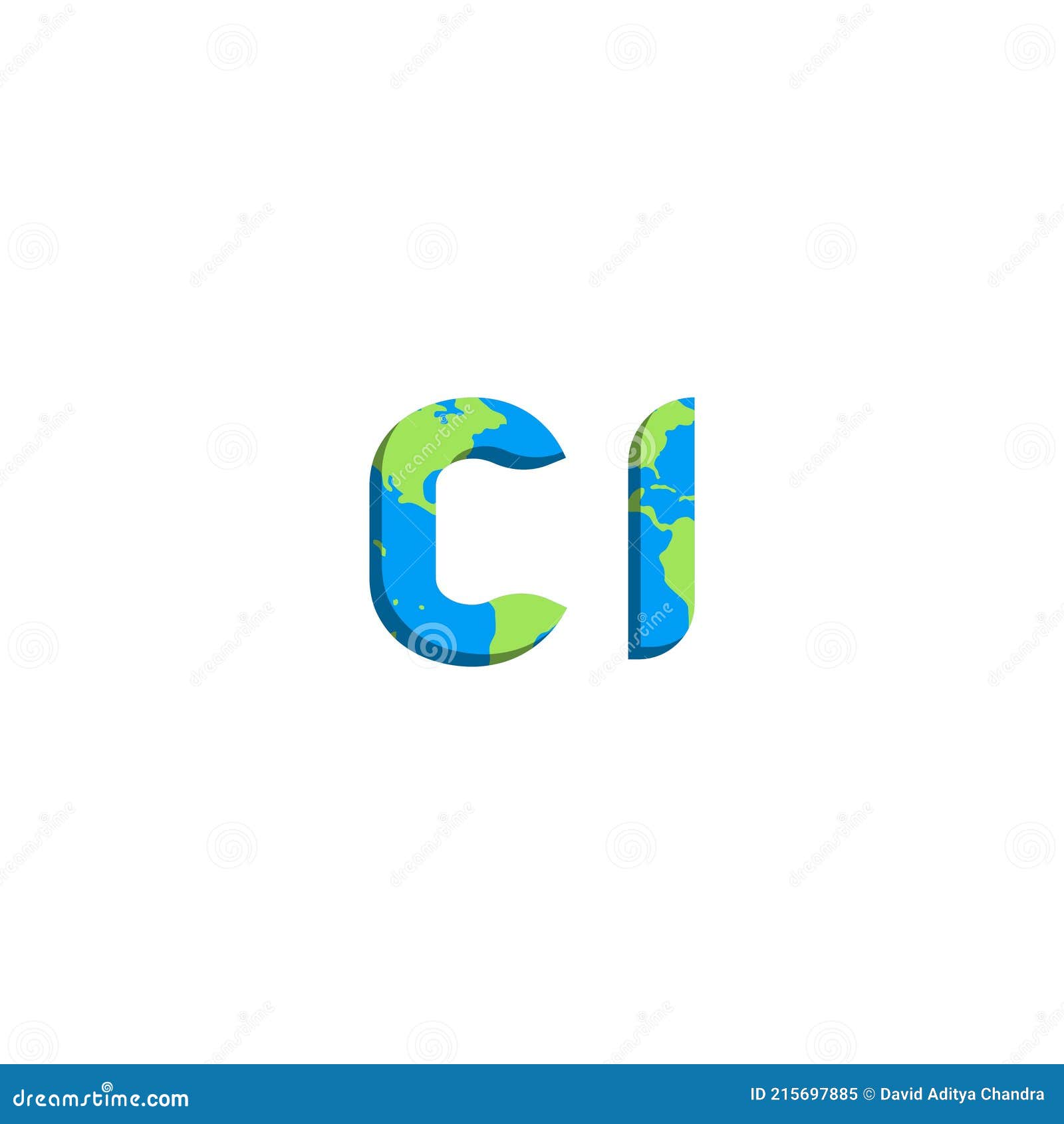 Initial CI Logo Design with World Map Style, Logo Business Branding ...