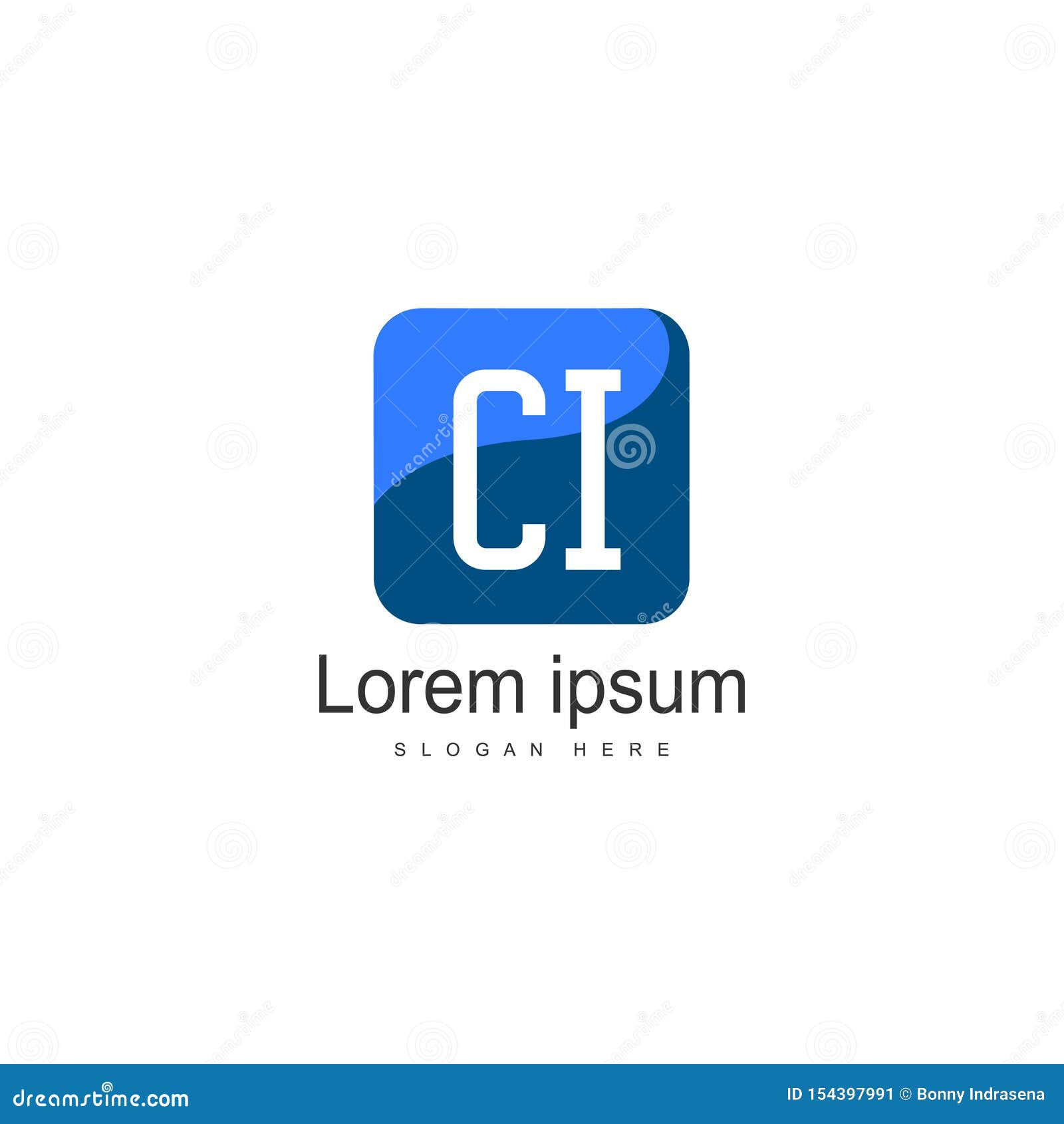 Initial CI Logo Template with Modern Frame. Minimalist CI Letter Logo ...