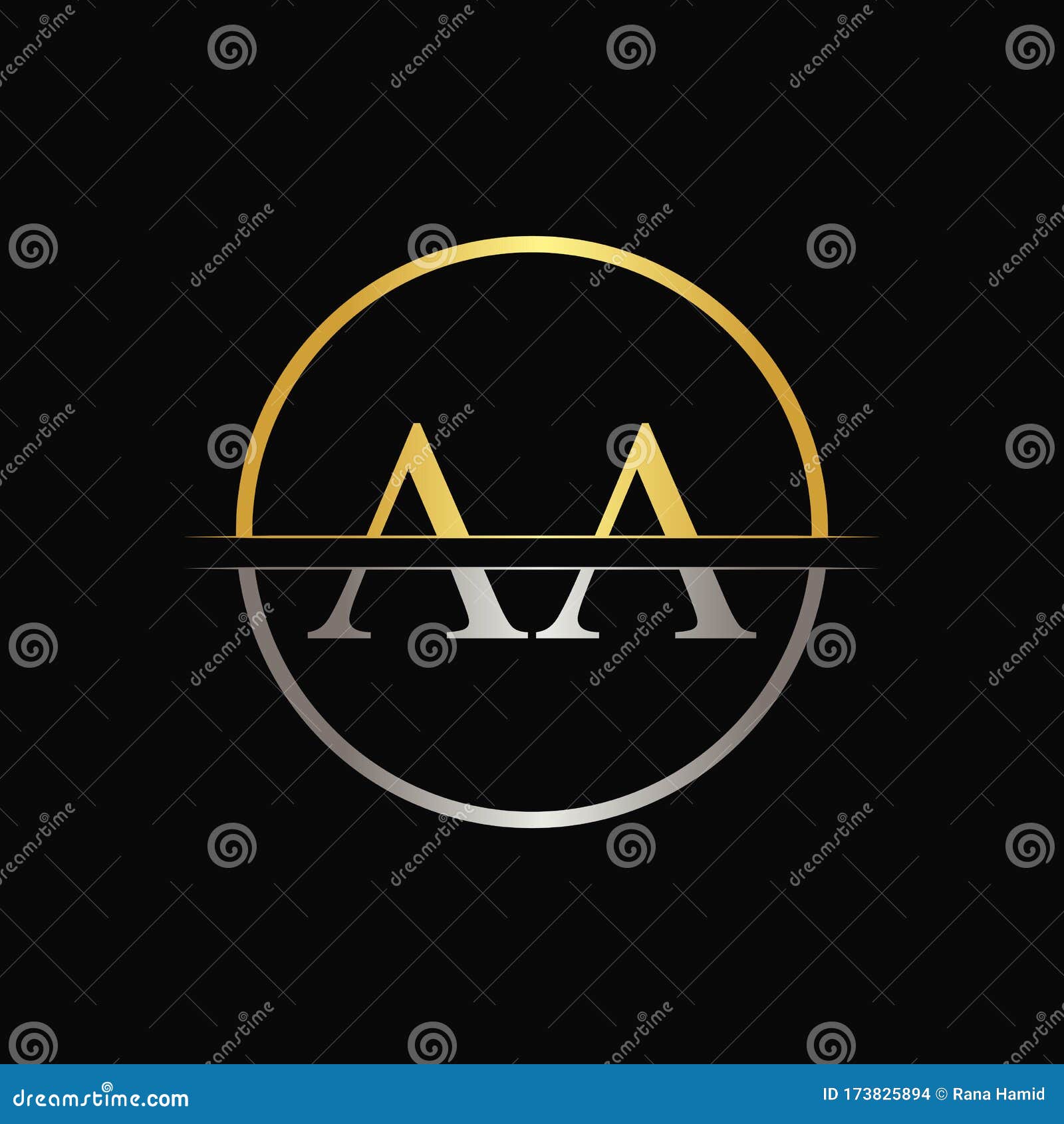 Initial Circle AA Letter with Modern Typography Vector Template. Creative Abstract Letter AA ...