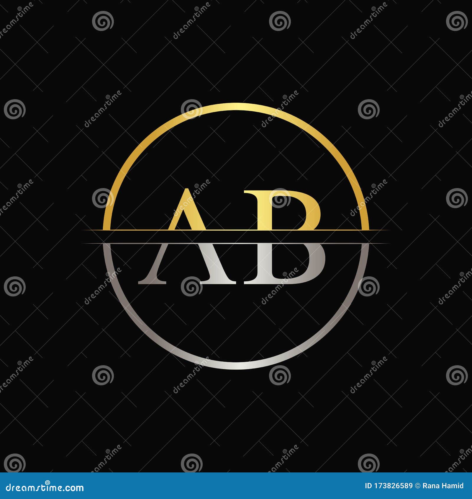 Initial Circle AB Letter with Modern Typography Vector Template ...
