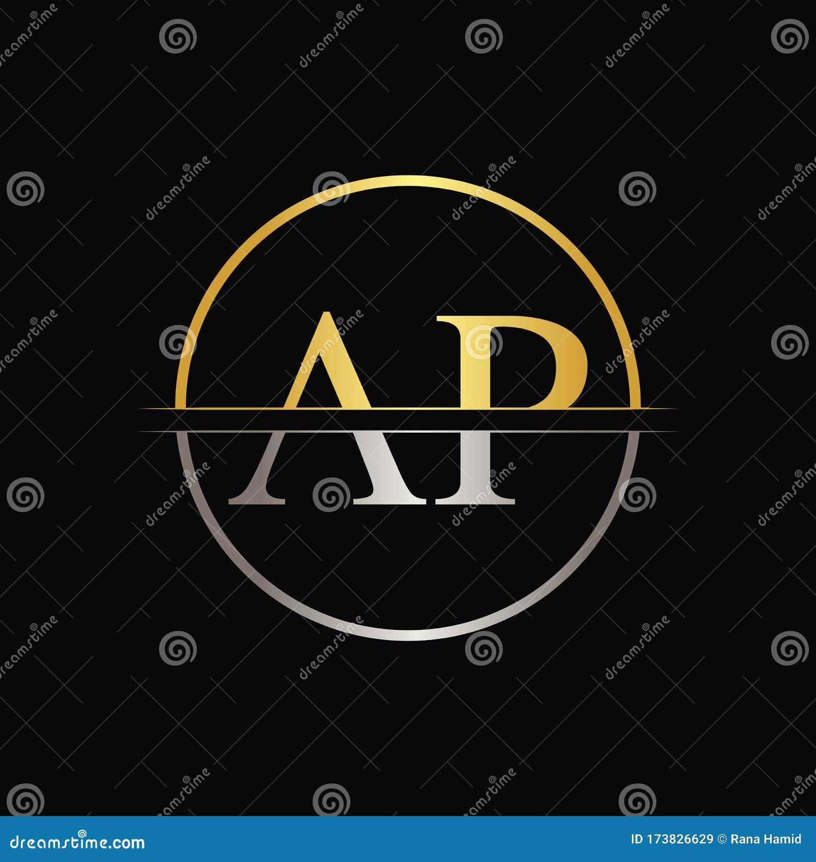 Initial Circle AP Letter with Modern Typography Vector Template ...