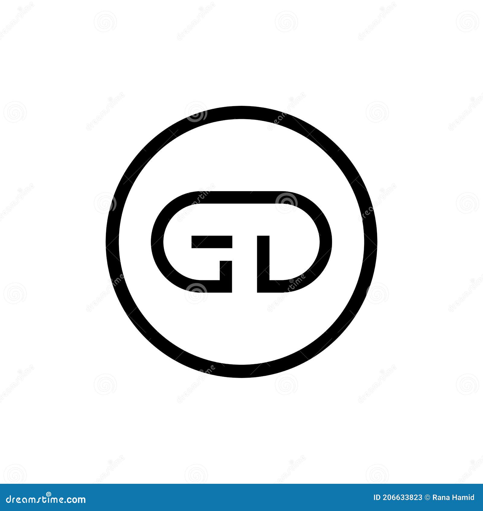 Initial Circle GD Letter Logo Creative Typography Vector Template ...