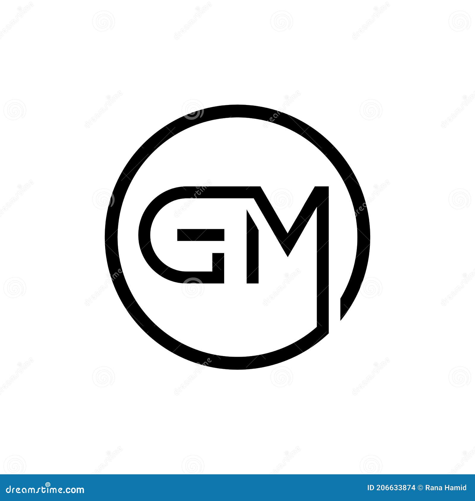 Initial Circle GM Letter Logo Creative Typography Vector Template ...