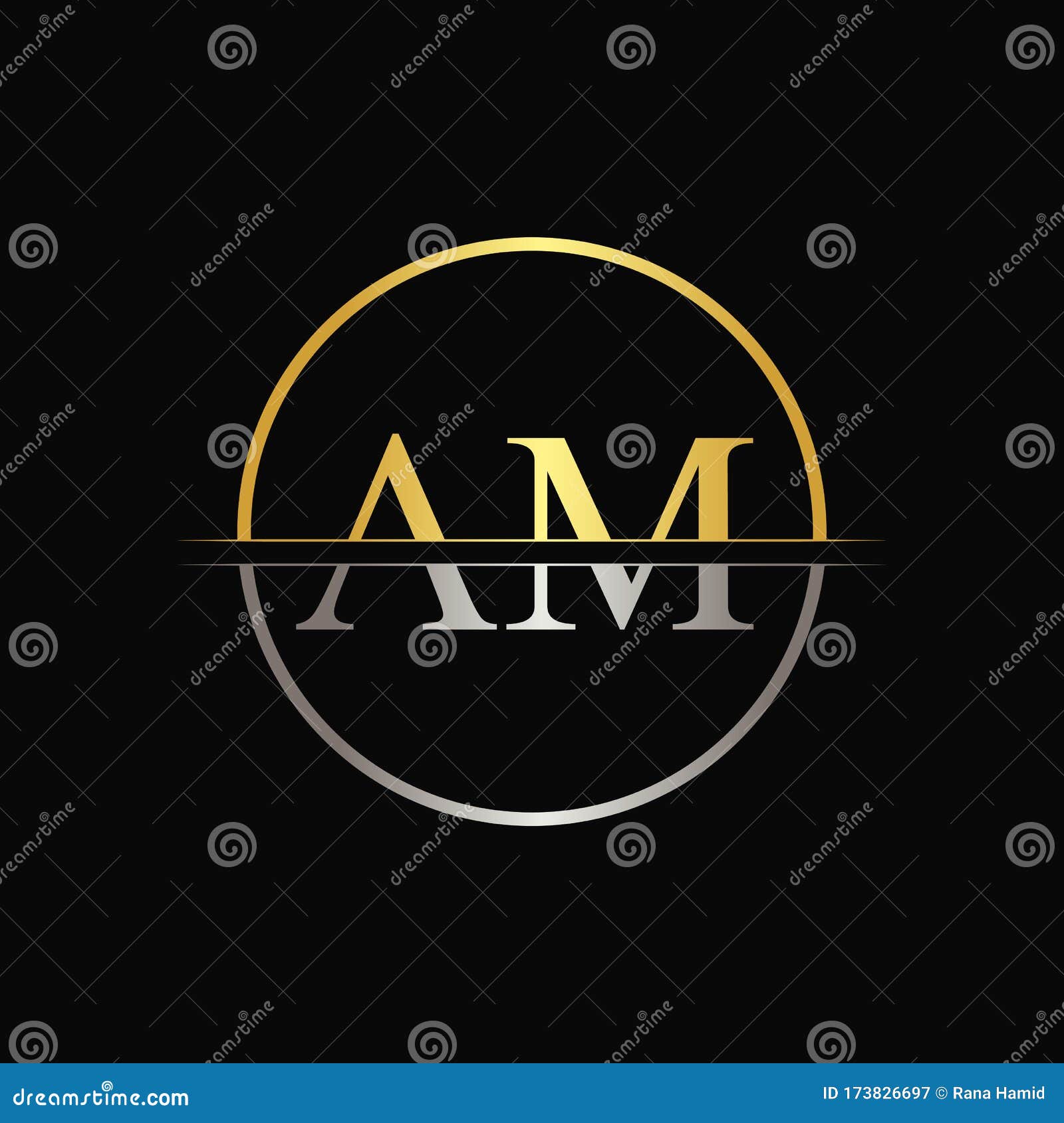 Initial Circle am Letter with Modern Typography Vector Template ...