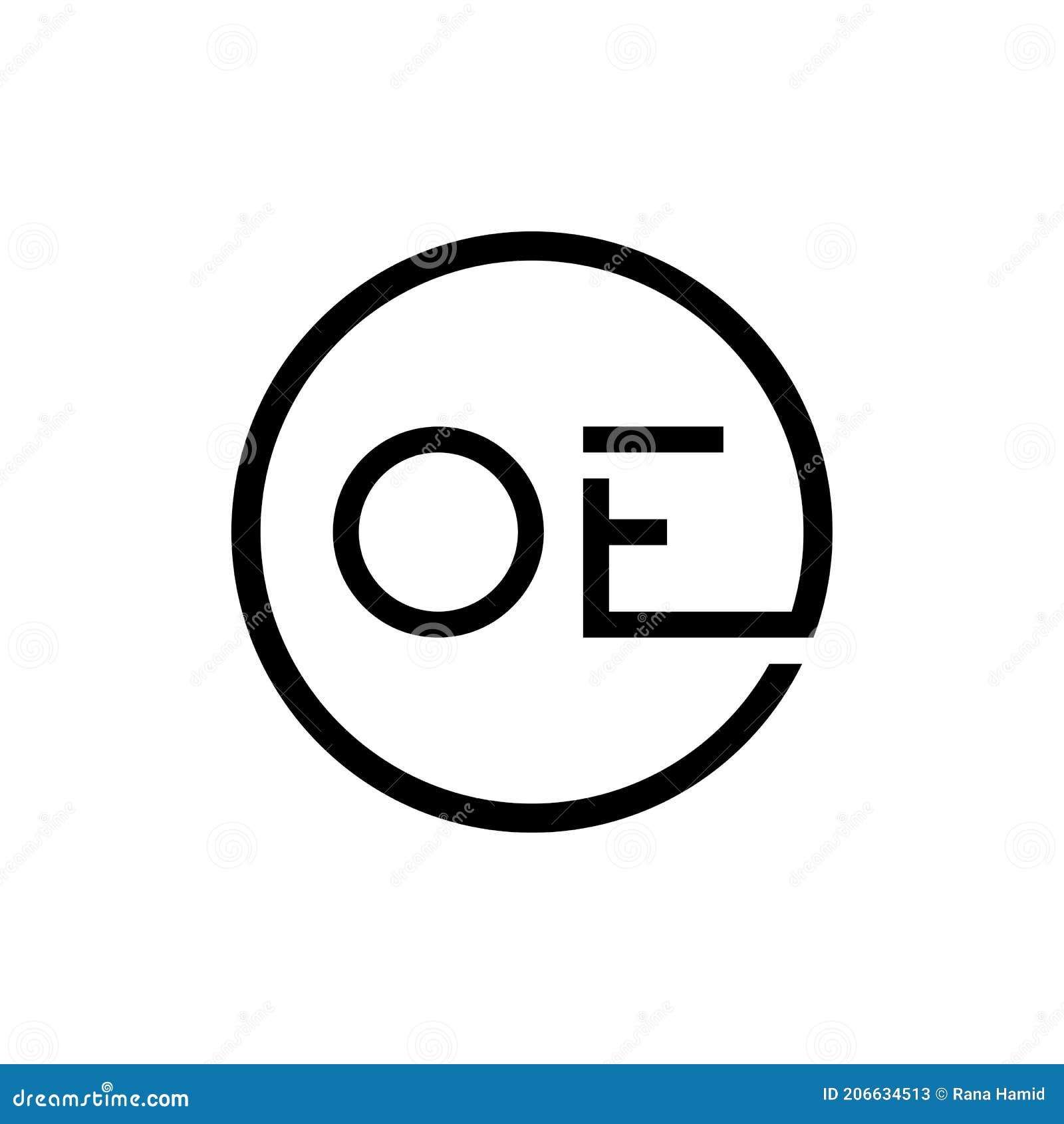 Initial Circle Letter OE Logo Design Vector Template. Abstract Minimal ...