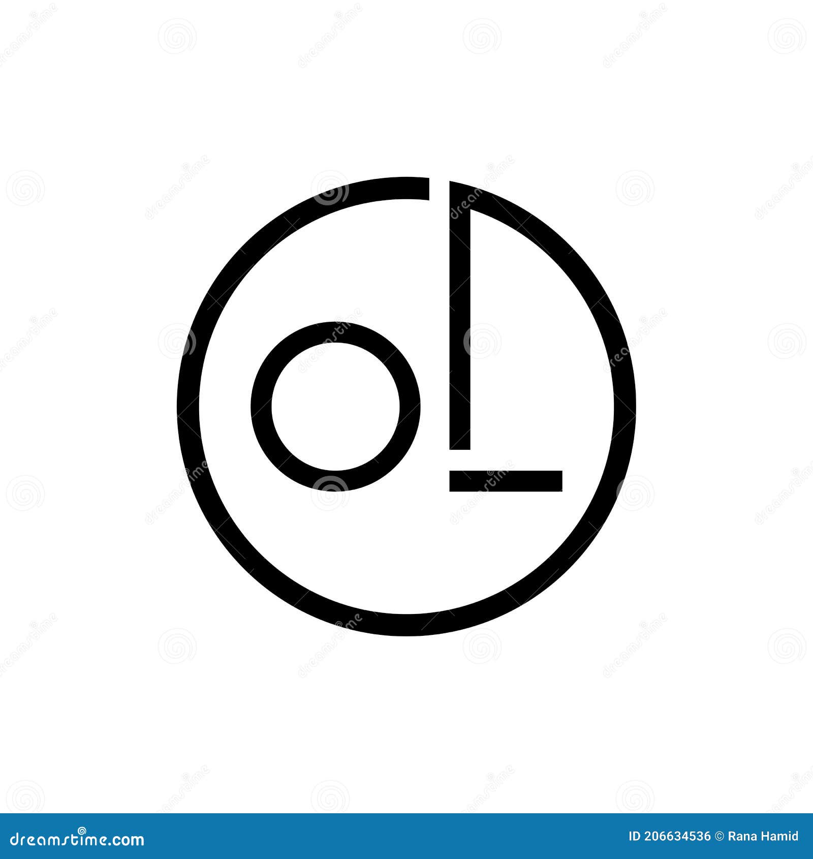 Initial Circle Letter OL Logo Design Vector Template. Abstract Minimal ...