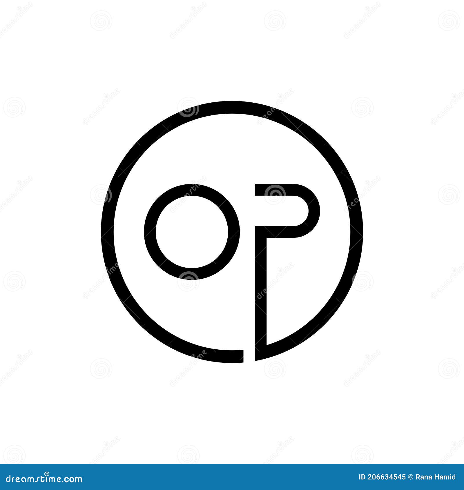 Initial Circle Letter OP Logo Design Vector Template. Abstract Minimal ...