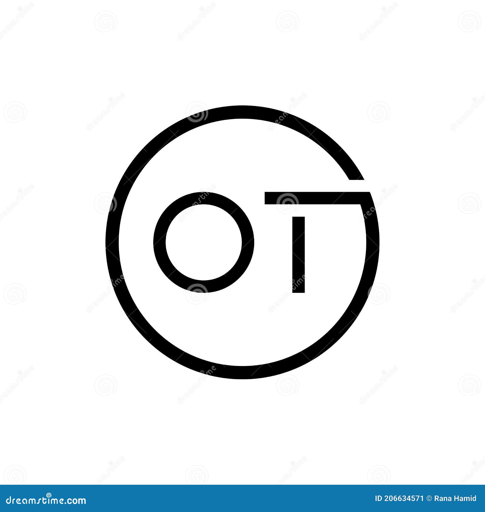 Initial Circle Letter OT Logo Design Vector Template. Abstract Minimal ...