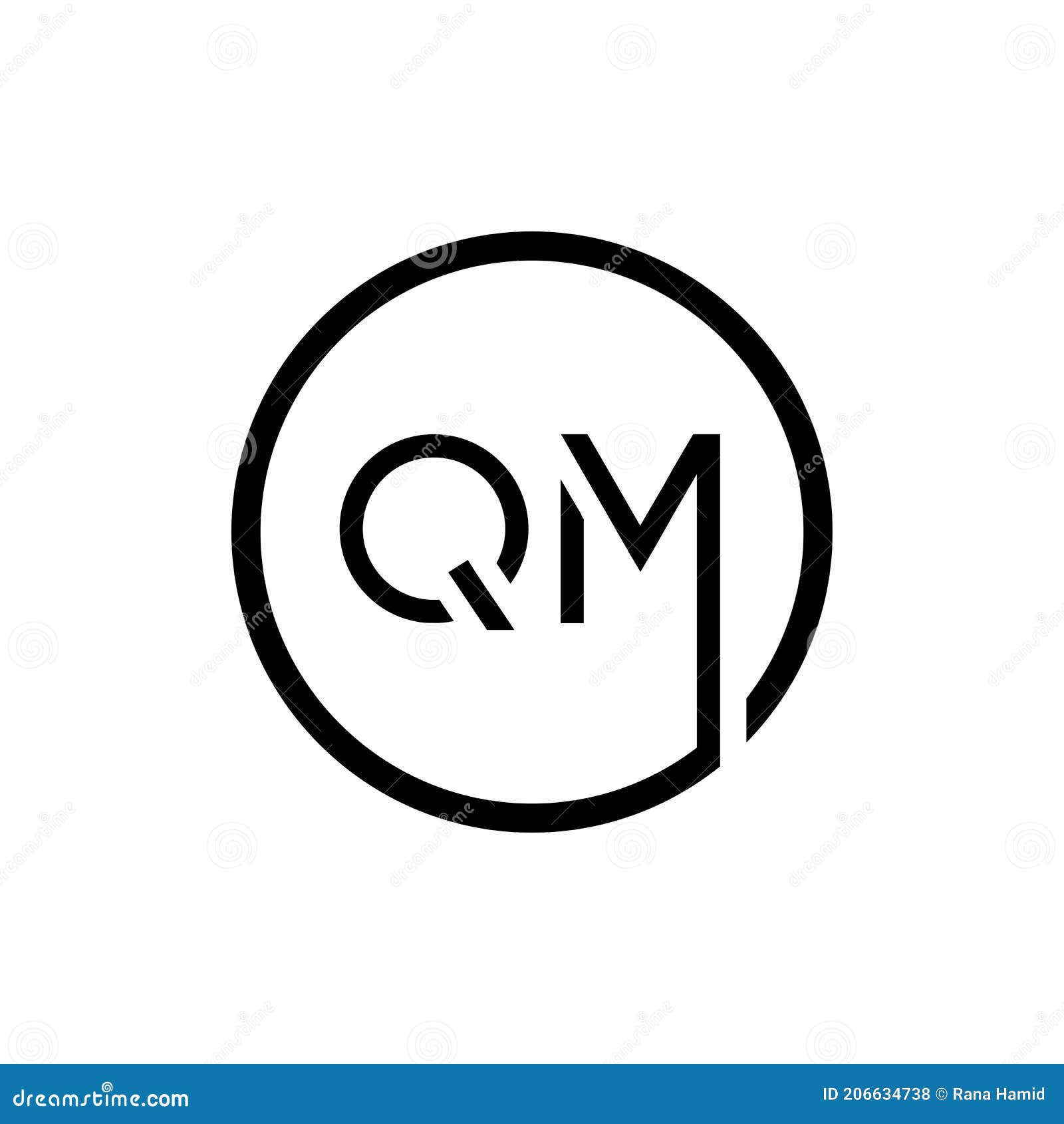 Initial Circle Letter QM Logo Design Vector Template. QM Letter Logo ...
