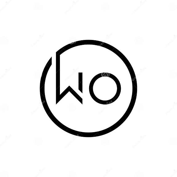 Initial Circle Letter WO Logo Design Vector Template. Initial Linked ...