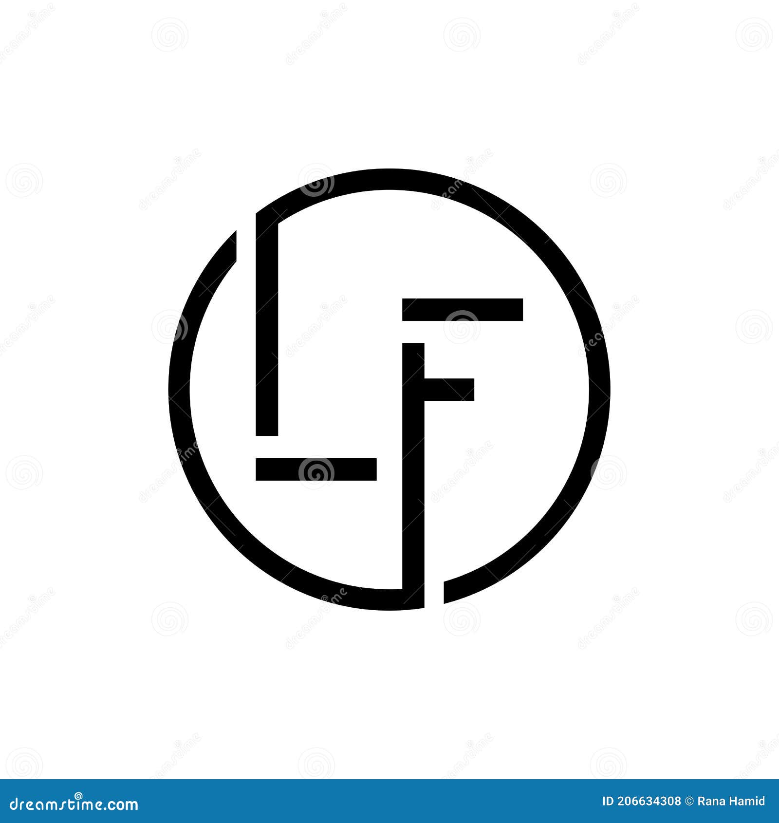 Initial Circle LF Letter Logo Design Vector Template. Abstract Letter ...
