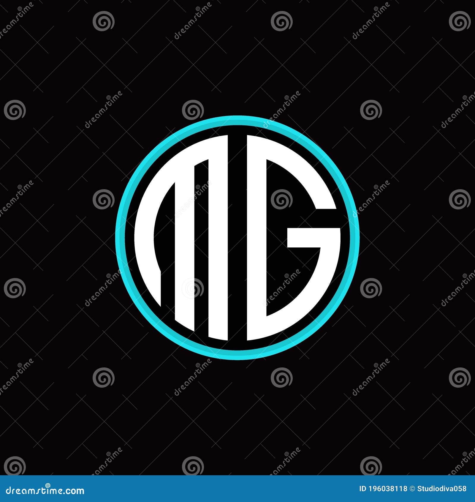 M G Initial Circle Logo Monogram Template Stock Vector - Illustration ...