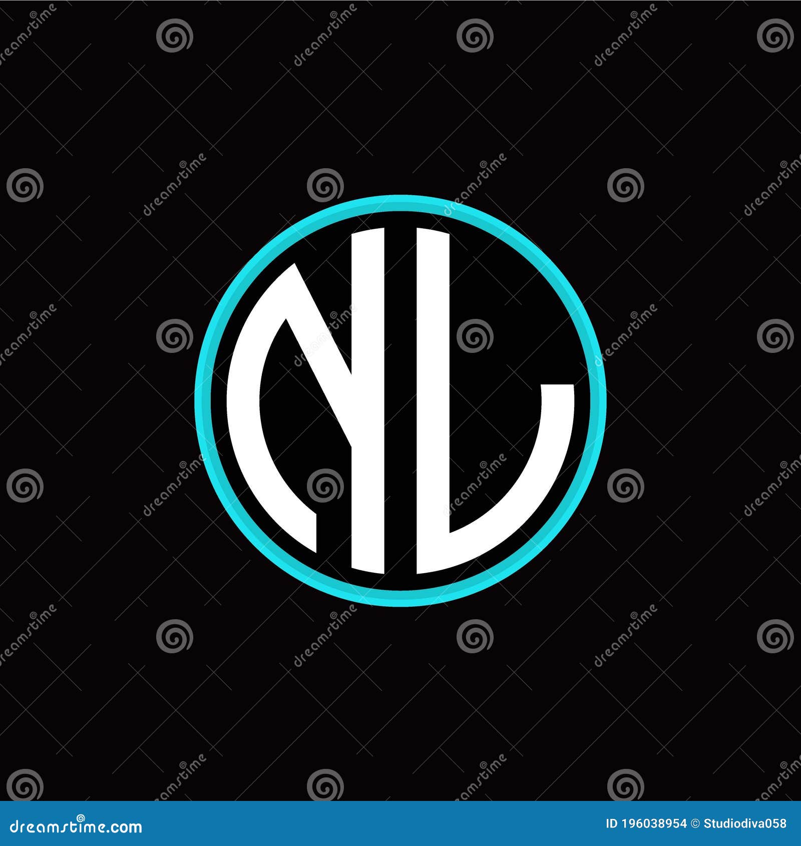 N L Initial Circle Logo Monogram Template Stock Vector - Illustration ...