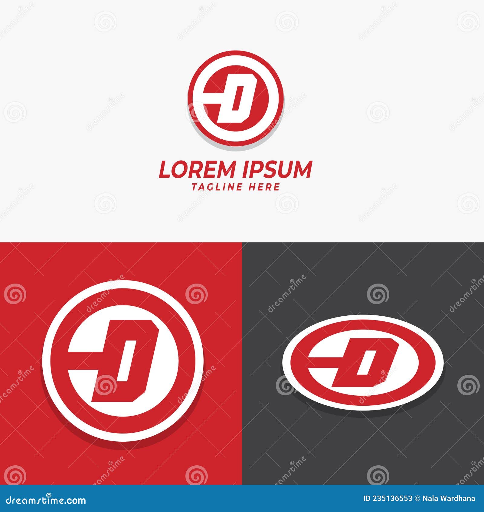 Initial D Circle Logo Template Vector Stock Vector - Illustration of ...