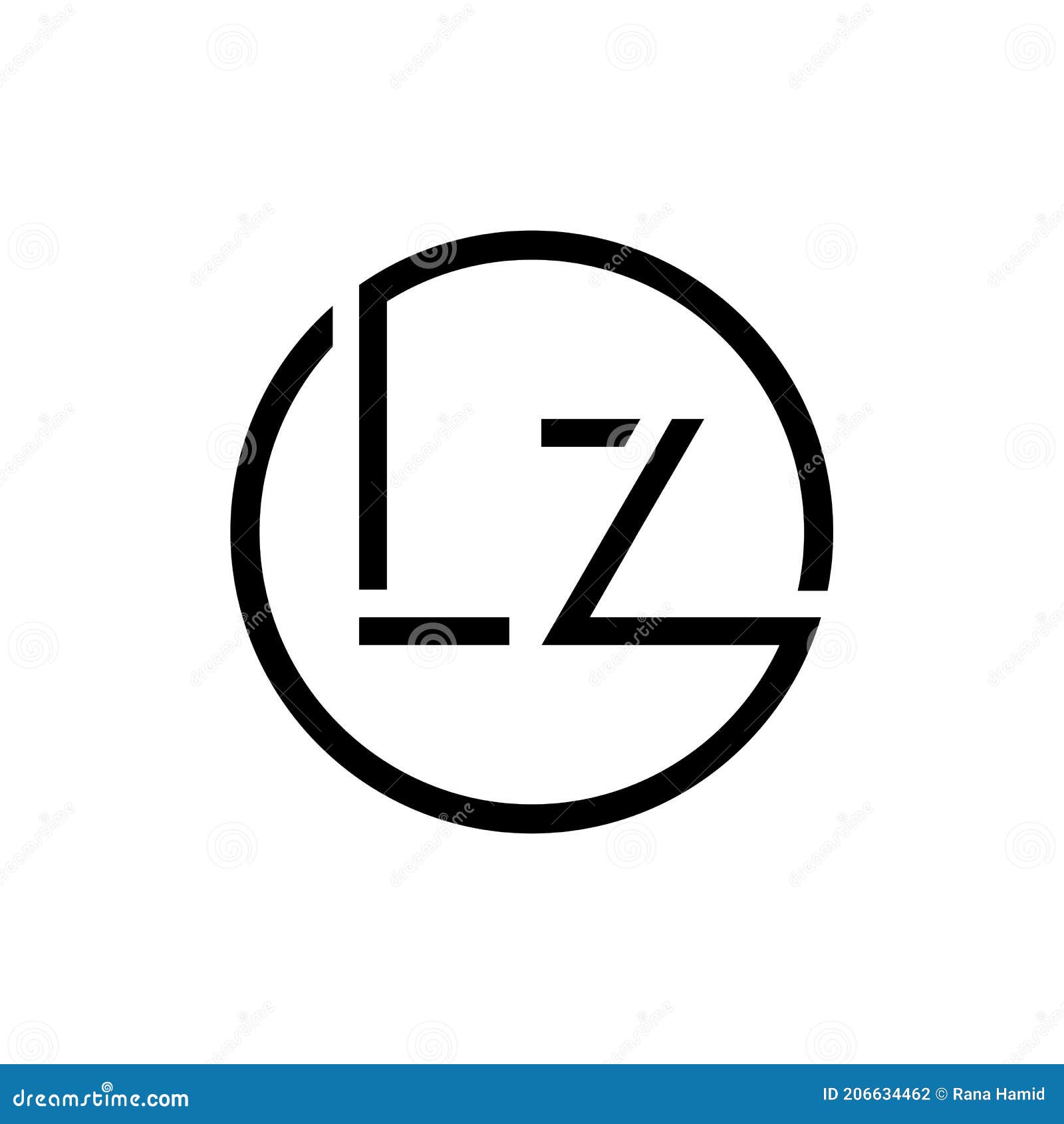 Initial Circle LZ Letter Logo Design Vector Template. Abstract Letter ...