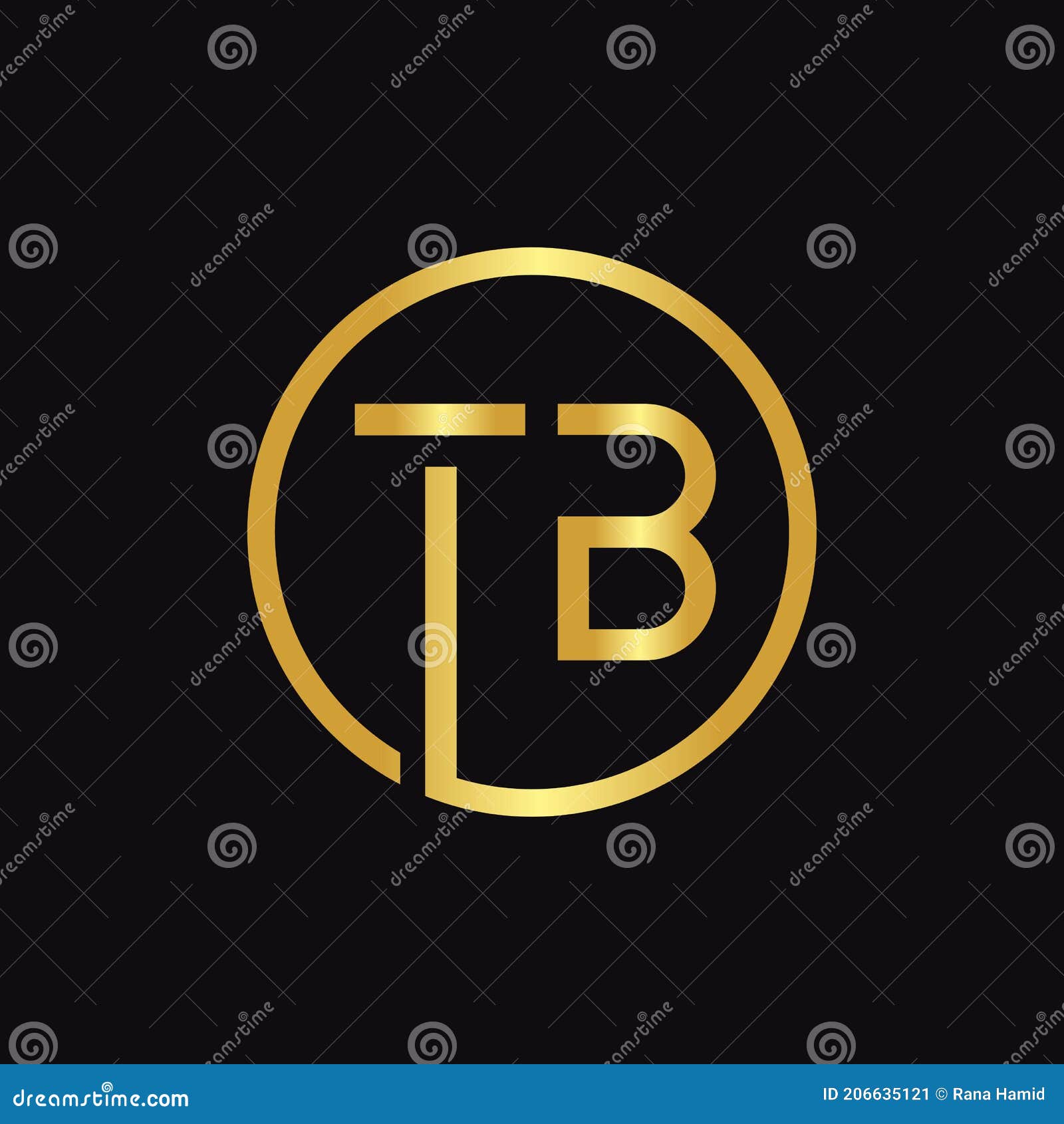 Initial Circle TB Letter Logo Design Vector Template. Abstract Letter ...