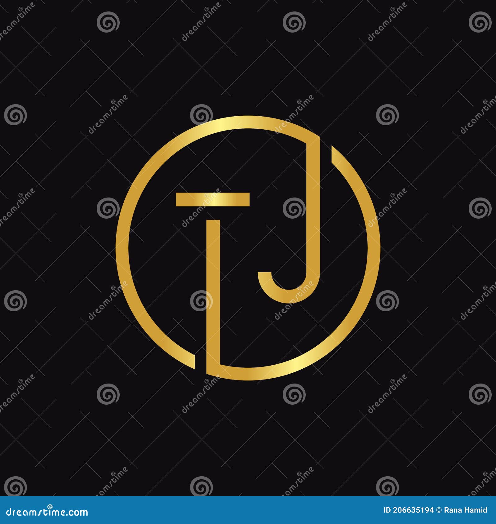 Initial Circle TJ Letter Logo Design Vector Template. Abstract Letter ...
