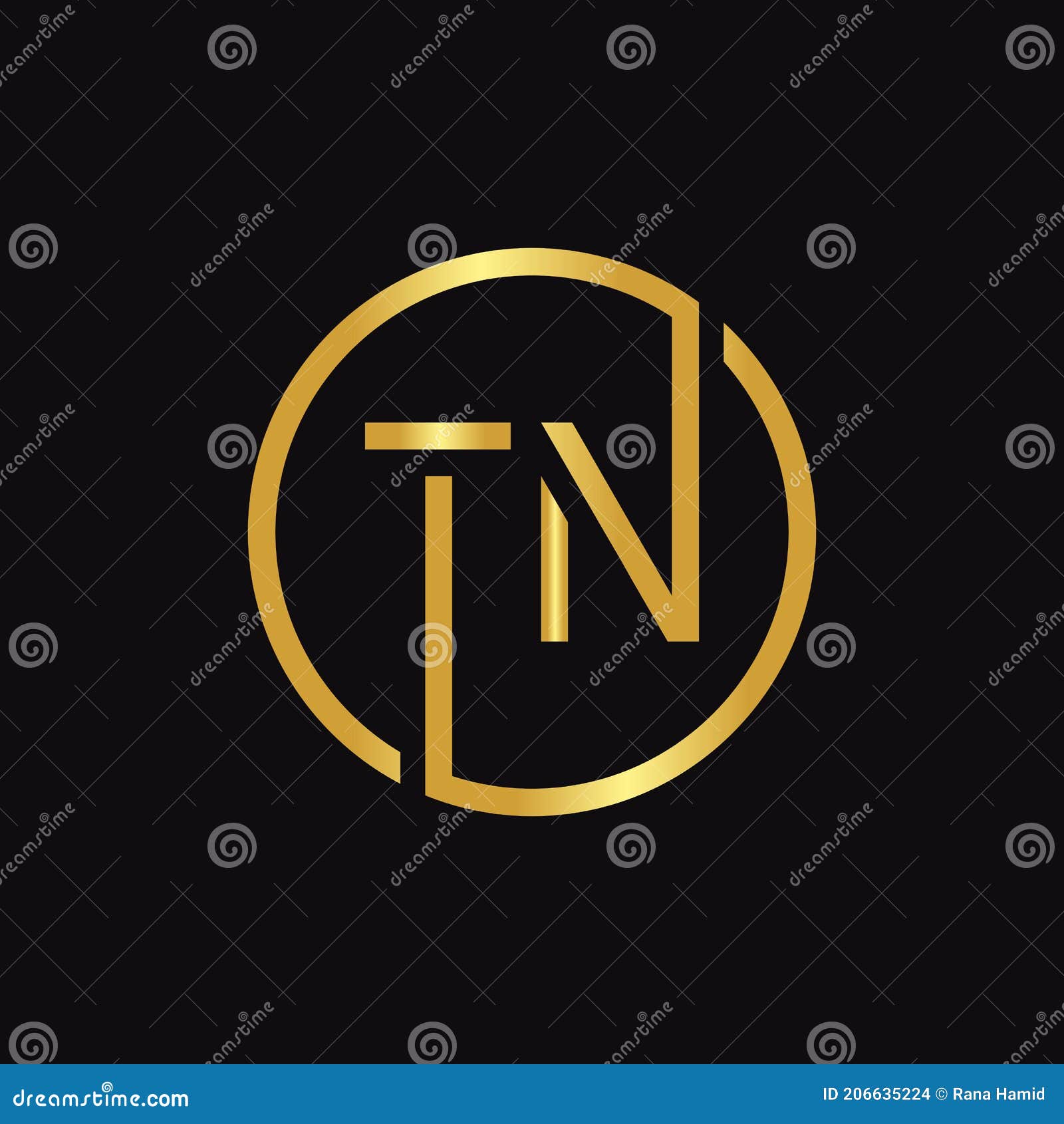 Initial Circle TN Letter Logo Design Vector Template. Abstract Letter ...