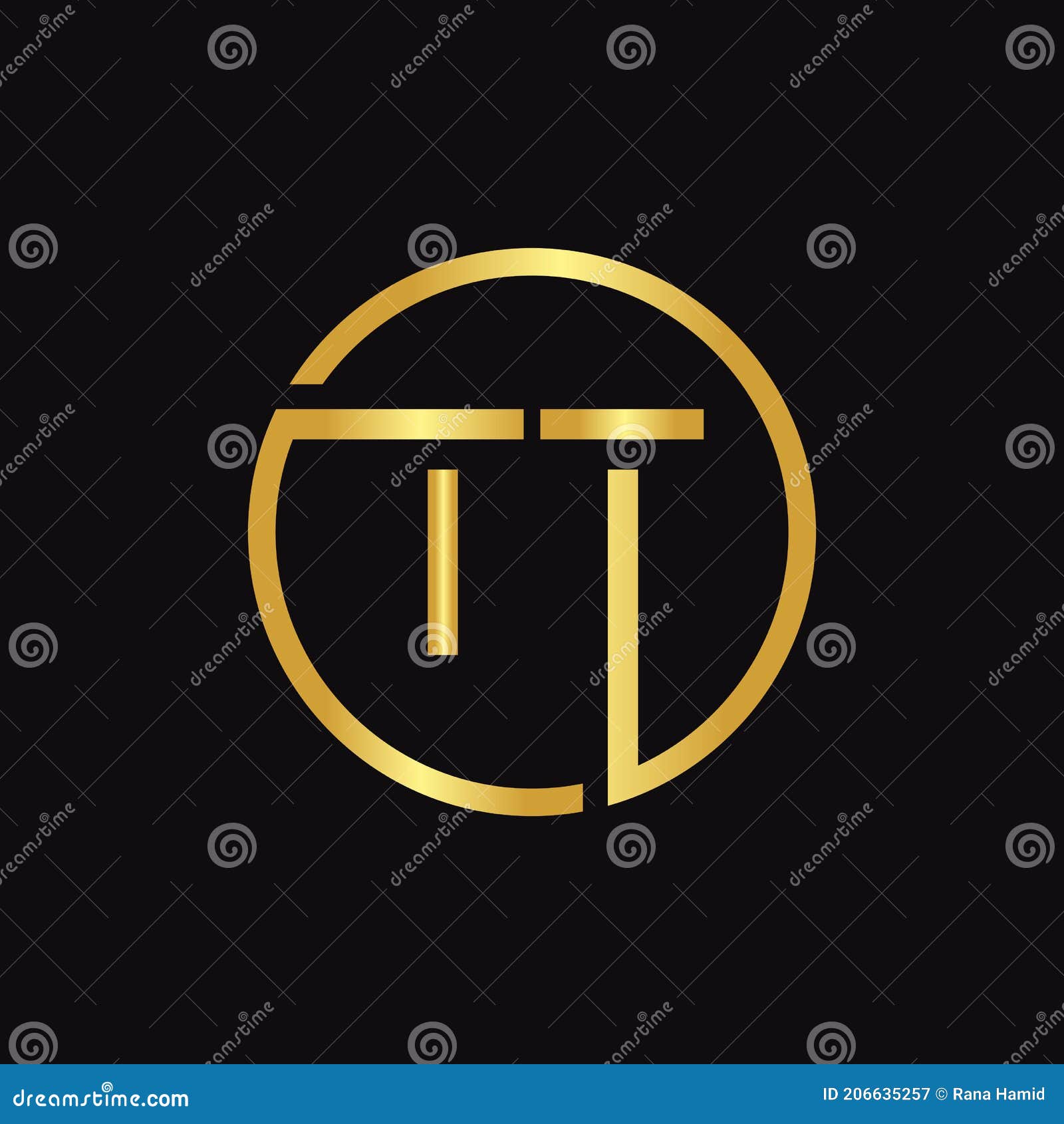 Initial Circle TT Letter Logo Design Vector Template. Abstract Letter ...