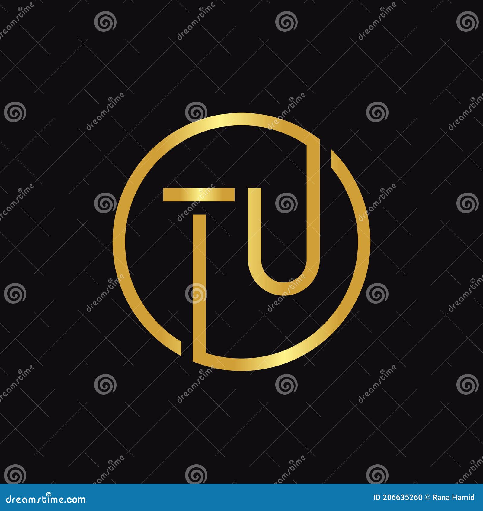 Initial Circle TU Letter Logo Design Vector Template. Abstract Letter ...