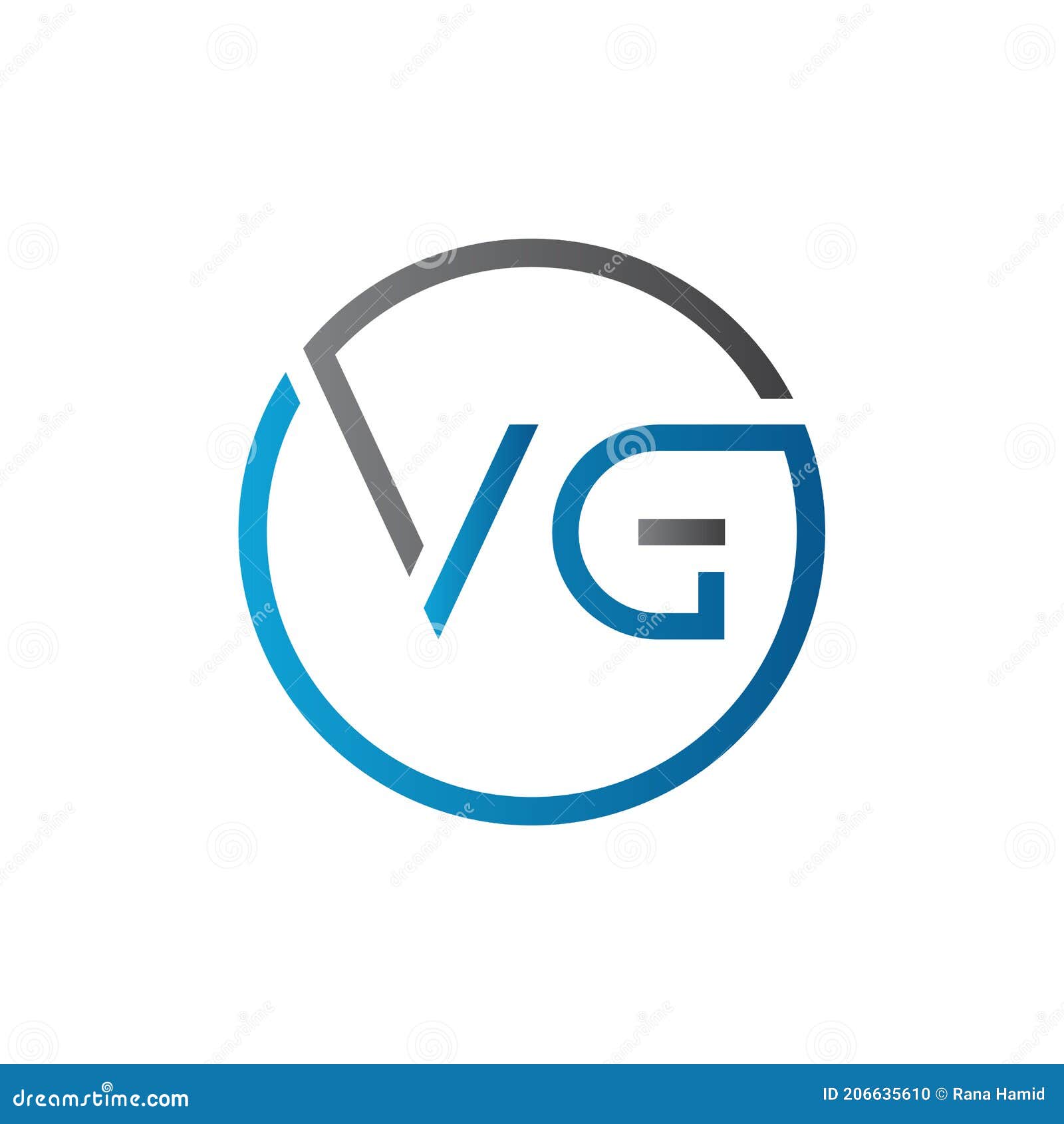 Initial Circle VG Letter Logo Creative Typography Vector Template ...