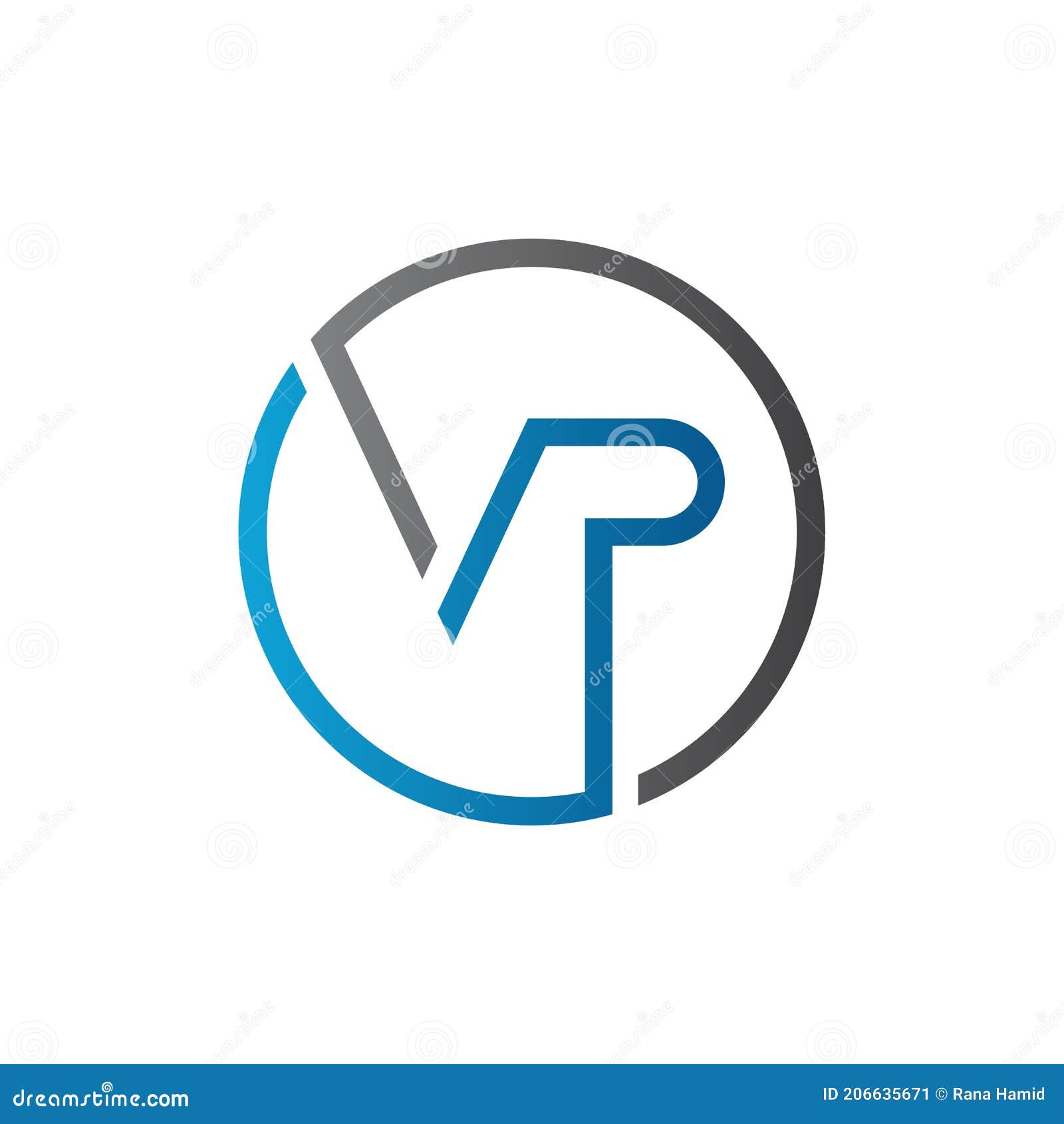 Initial Circle VP Letter Logo Creative Typography Vector Template ...