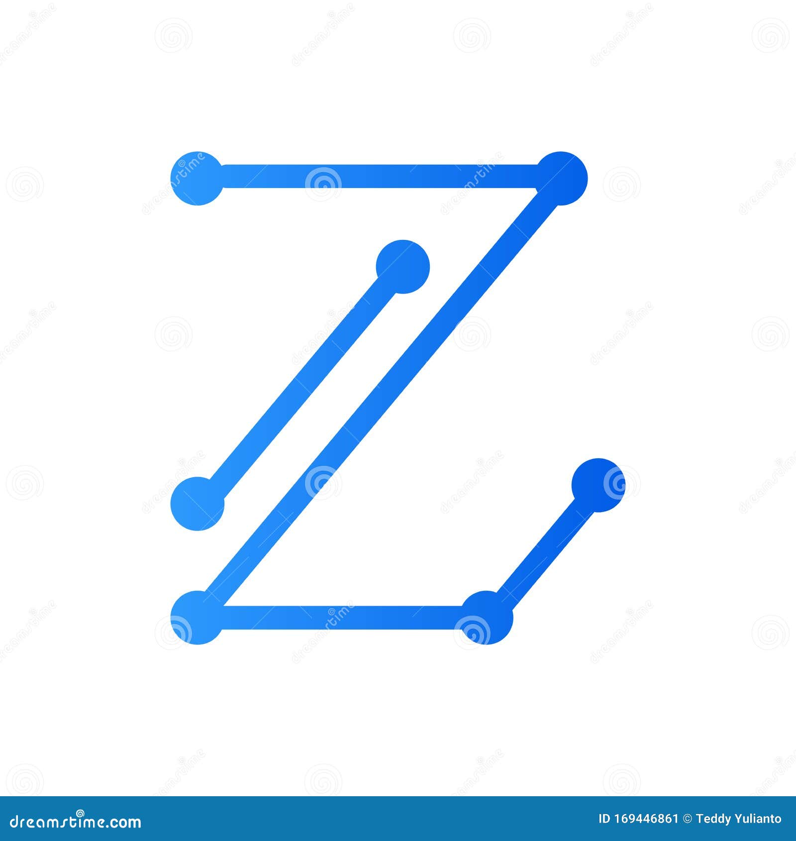 Initial circuit Z logo stock vector. Illustration of connect - 169446861