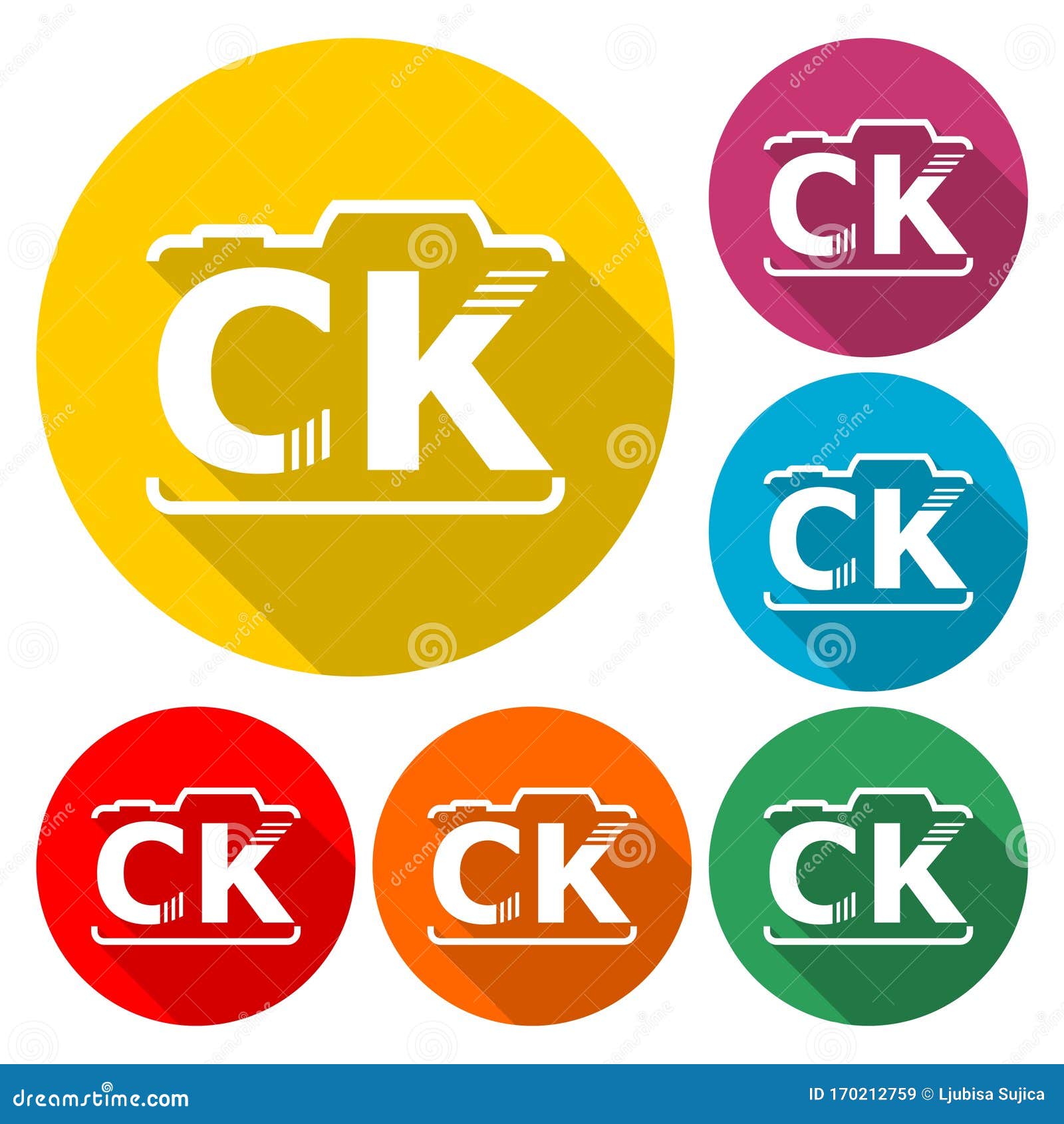 Initial CK Letter Logo with Long Shadow Stock Vector - Illustration of ...