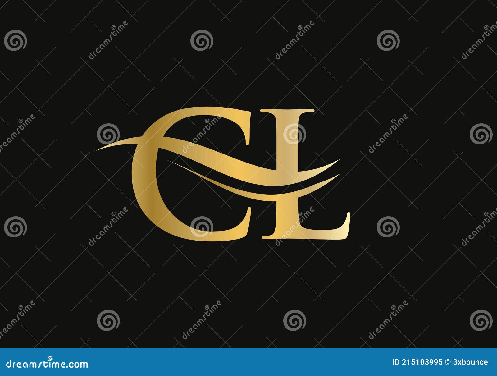 Initial CL Letter Linked Logo Vector Template. Swoosh Letter CL Logo ...