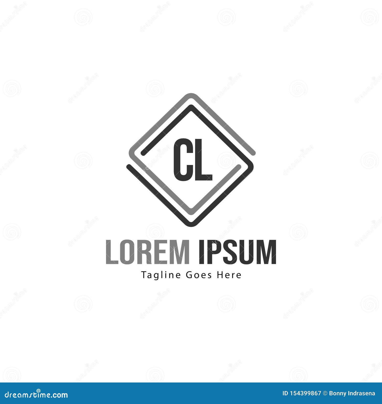 Initial CL Logo Template with Modern Frame. Minimalist CL Letter Logo ...