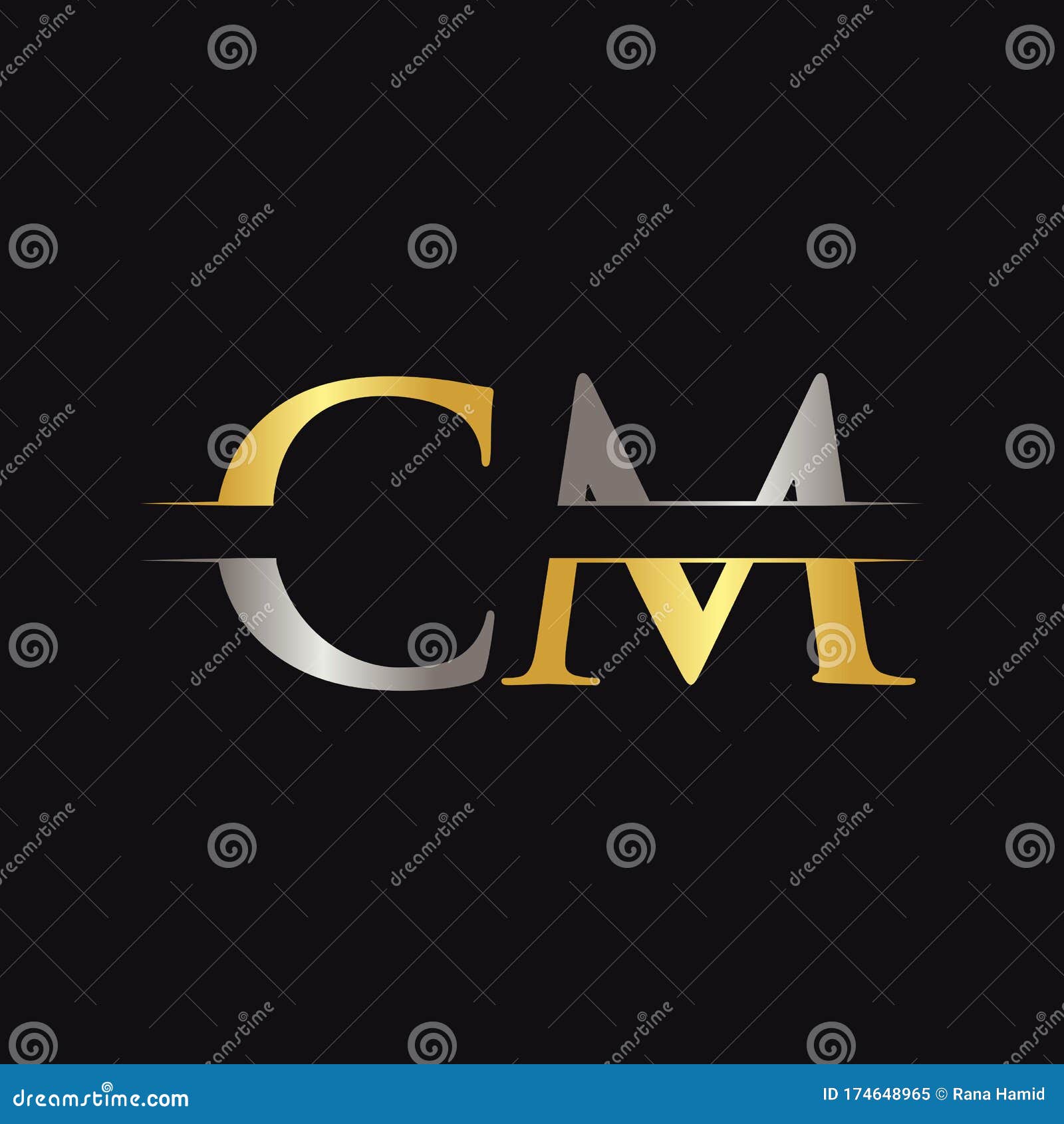 Initial CM Letter Logo with Creative Modern Business Typography Vector ...