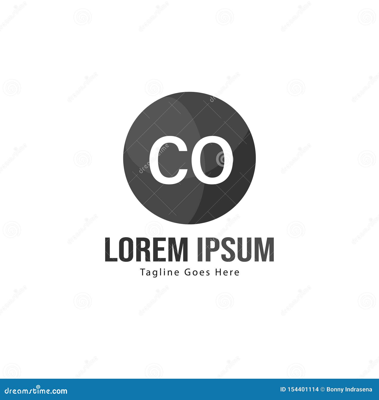 Initial CO Logo Template with Modern Frame. Minimalist CO Letter Logo ...