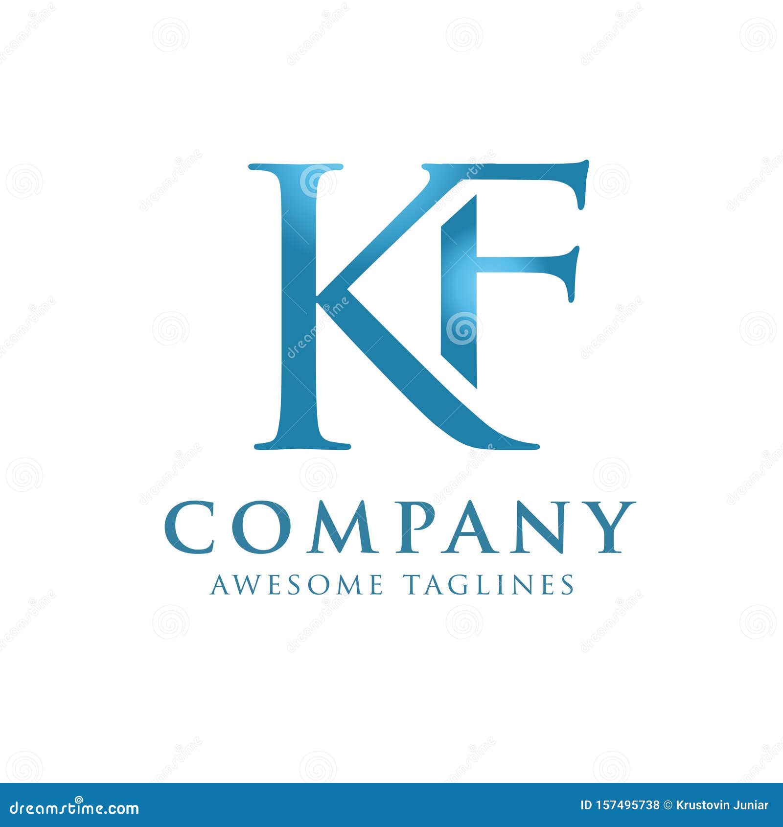Initial Connected Letters Kf Logo Stock Vector - Illustration of letter ...