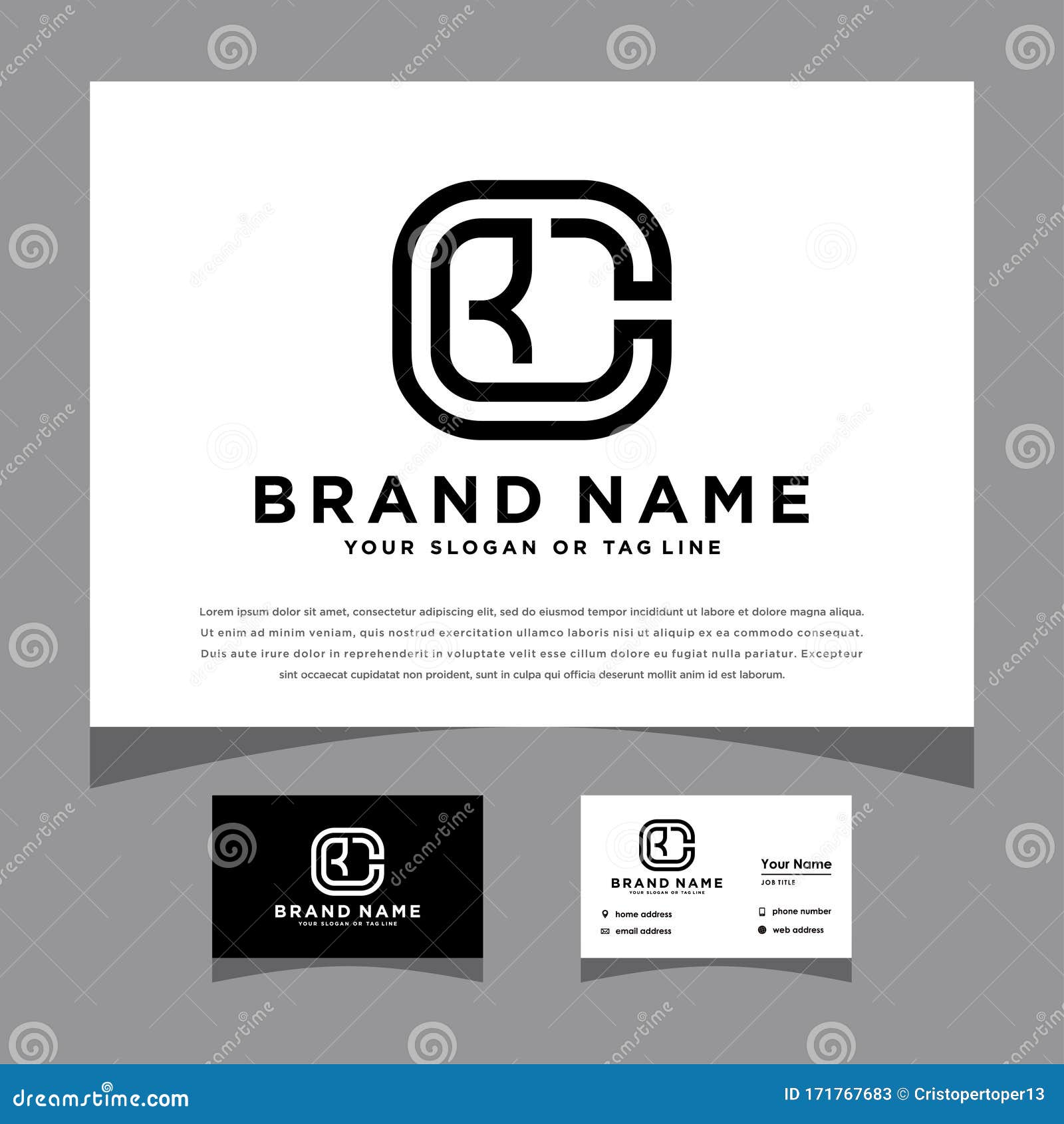 Initial Cr Logo Design for Various Business Vector Stock Vector ...