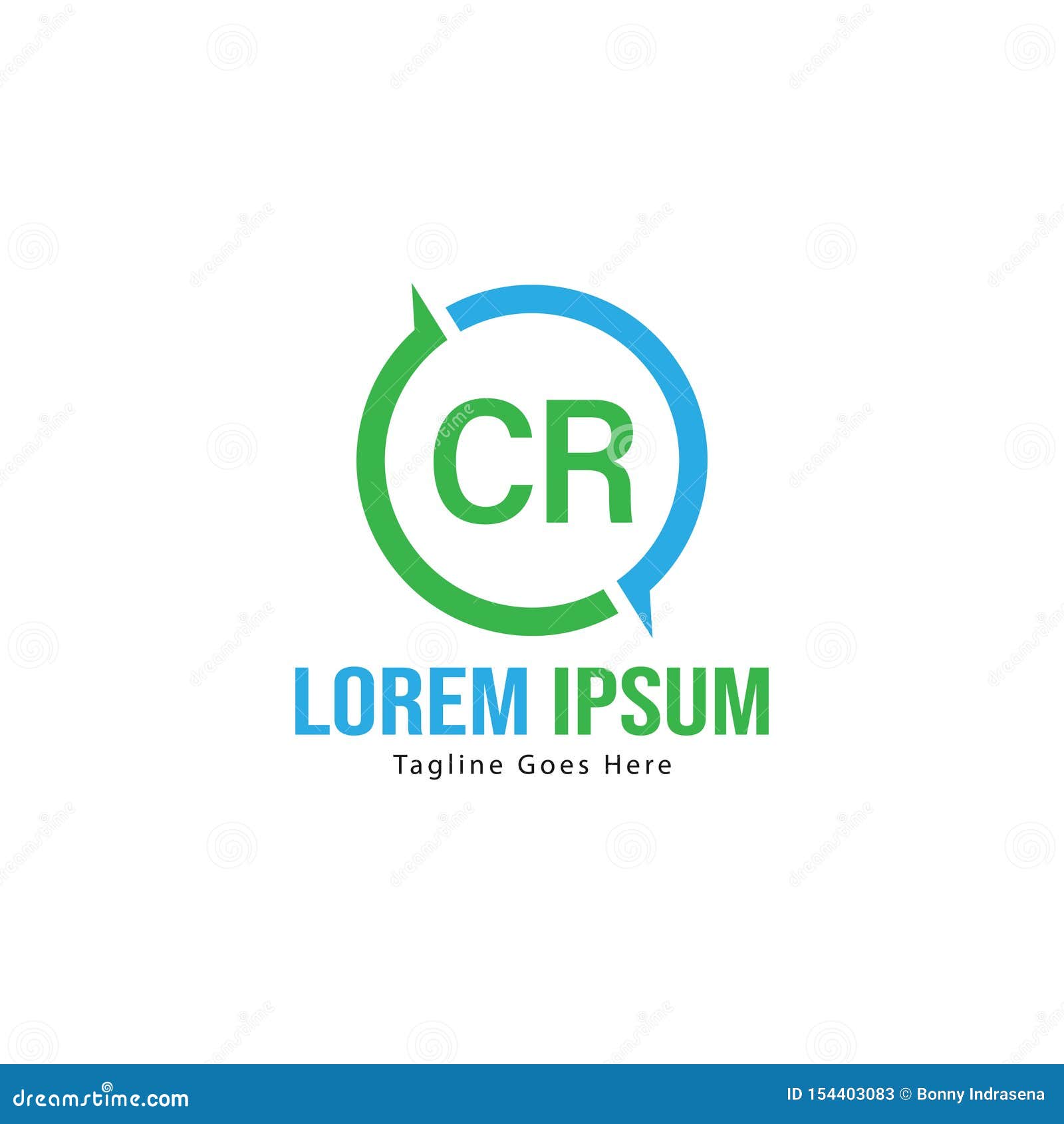 Initial CR Logo Template with Modern Frame. Minimalist CR Letter Logo ...