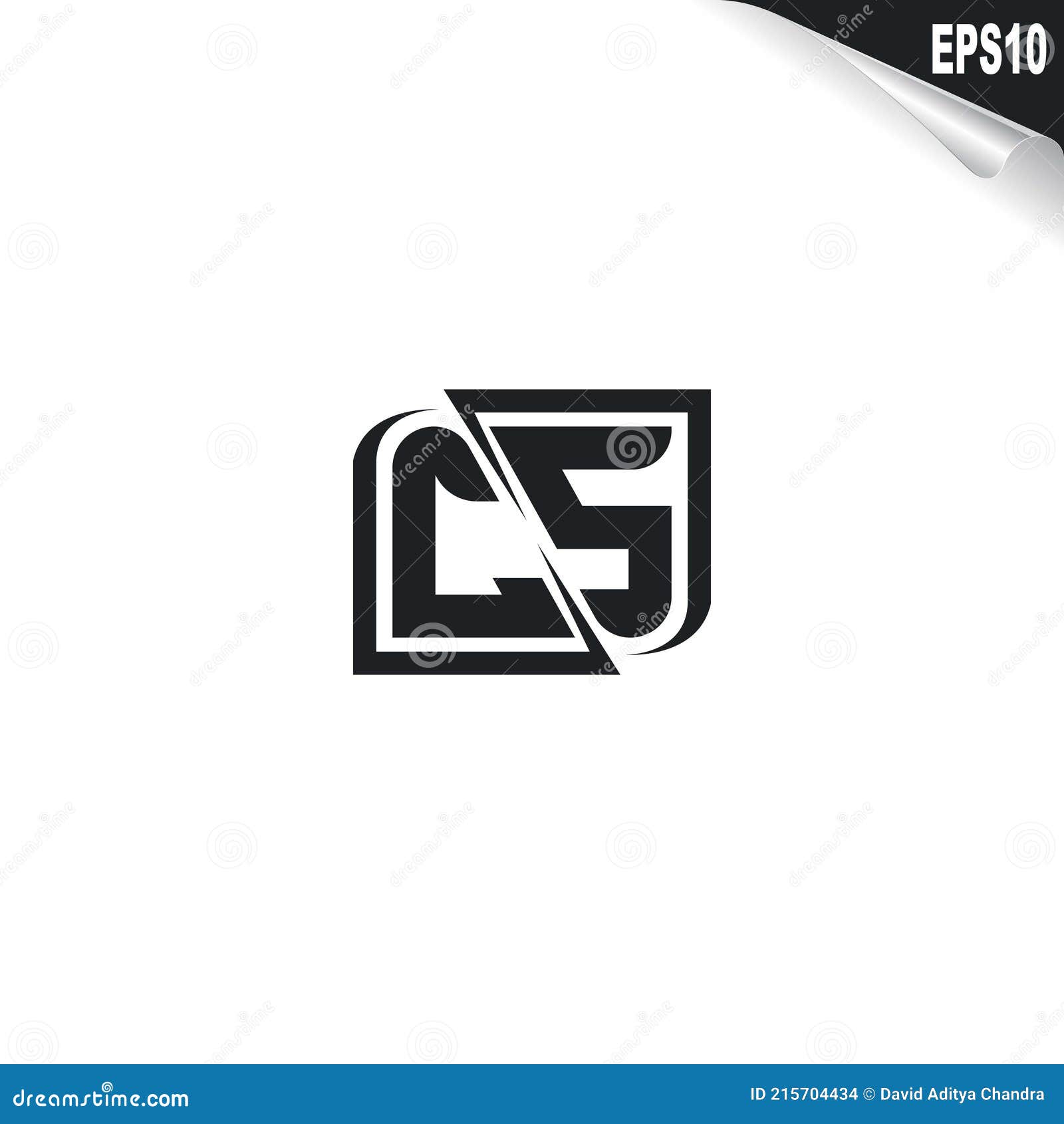 Initial CS Logo Design with Shape Style, Logo Business Branding Stock ...