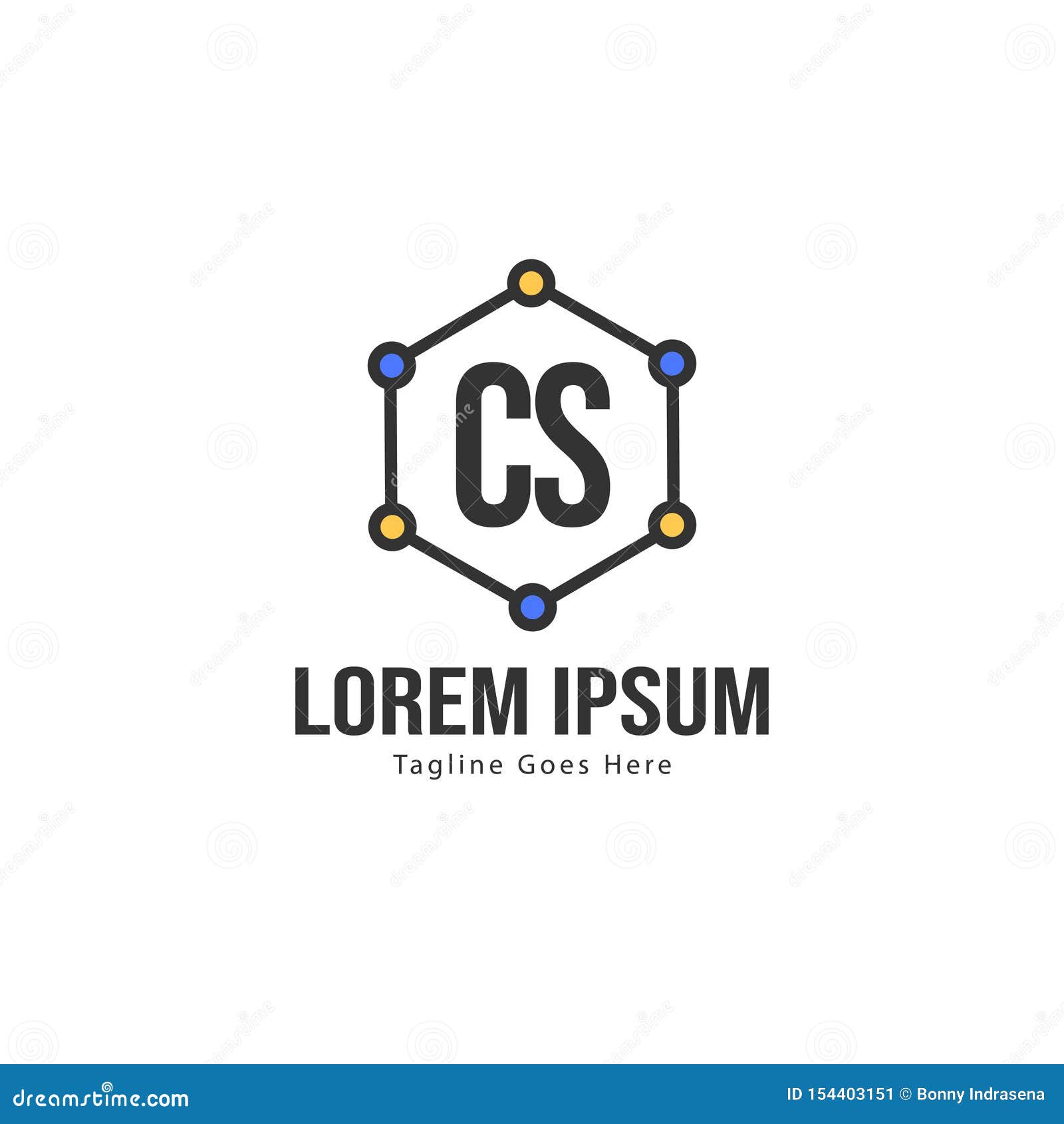 Initial CS Logo Template with Modern Frame. Minimalist CS Letter Logo ...