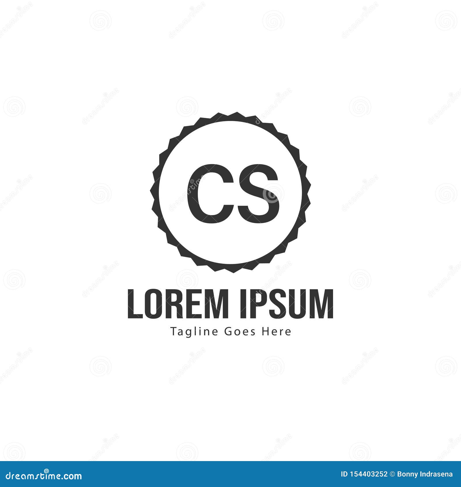Initial CS Logo-Vorlage Mit Modernem Rahmen Minimalistische CS ...