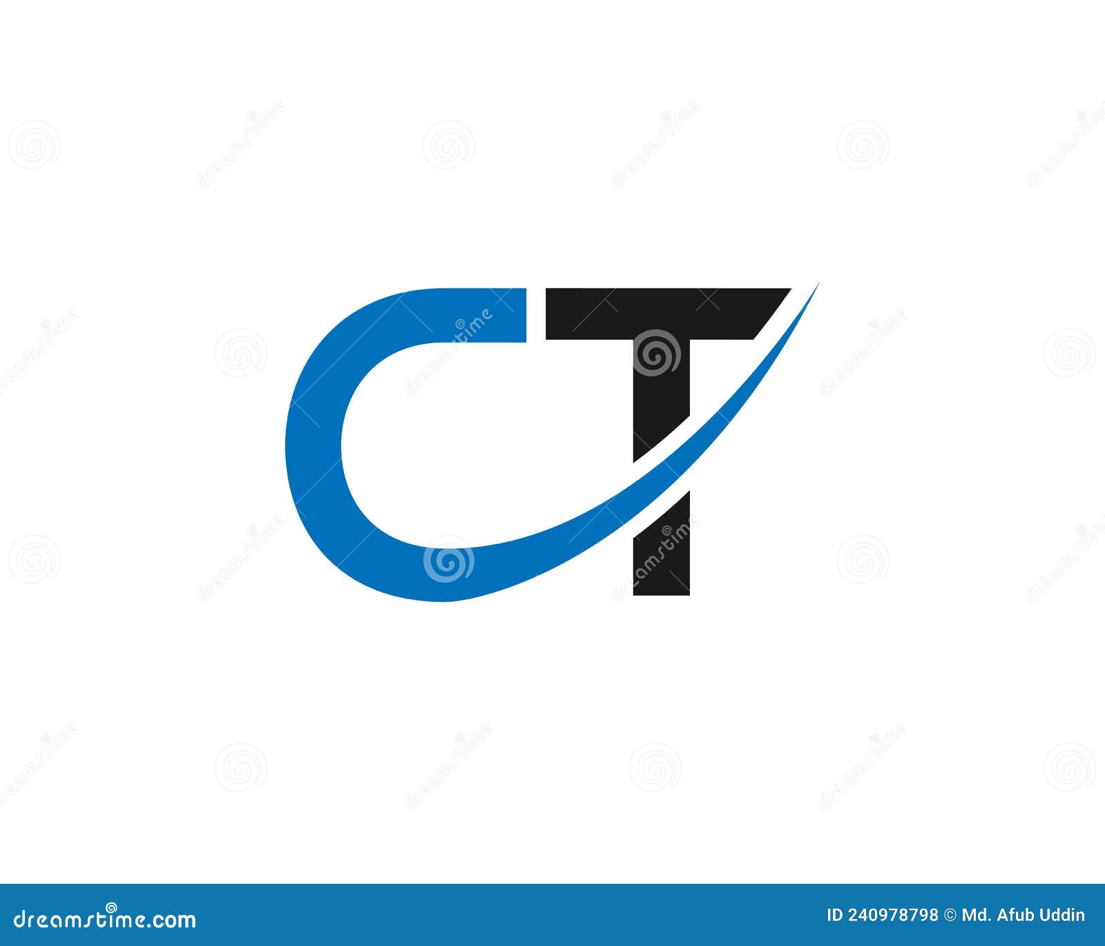Initial CT Letters Logo Icon Design Concept Vector Illustration Stock ...