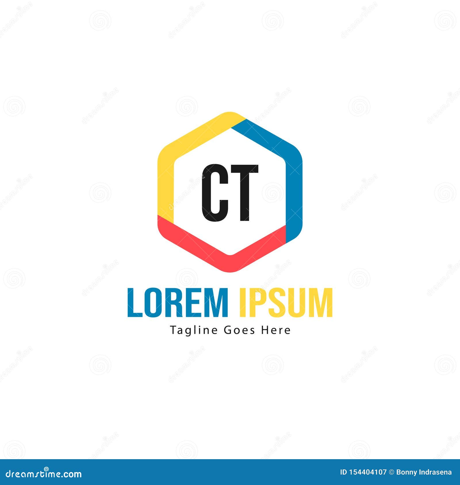 Initial CT Logo Template with Modern Frame. Minimalist CT Letter Logo ...
