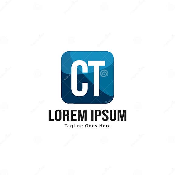 Initial CT Logo Template with Modern Frame. Minimalist CT Letter Logo ...