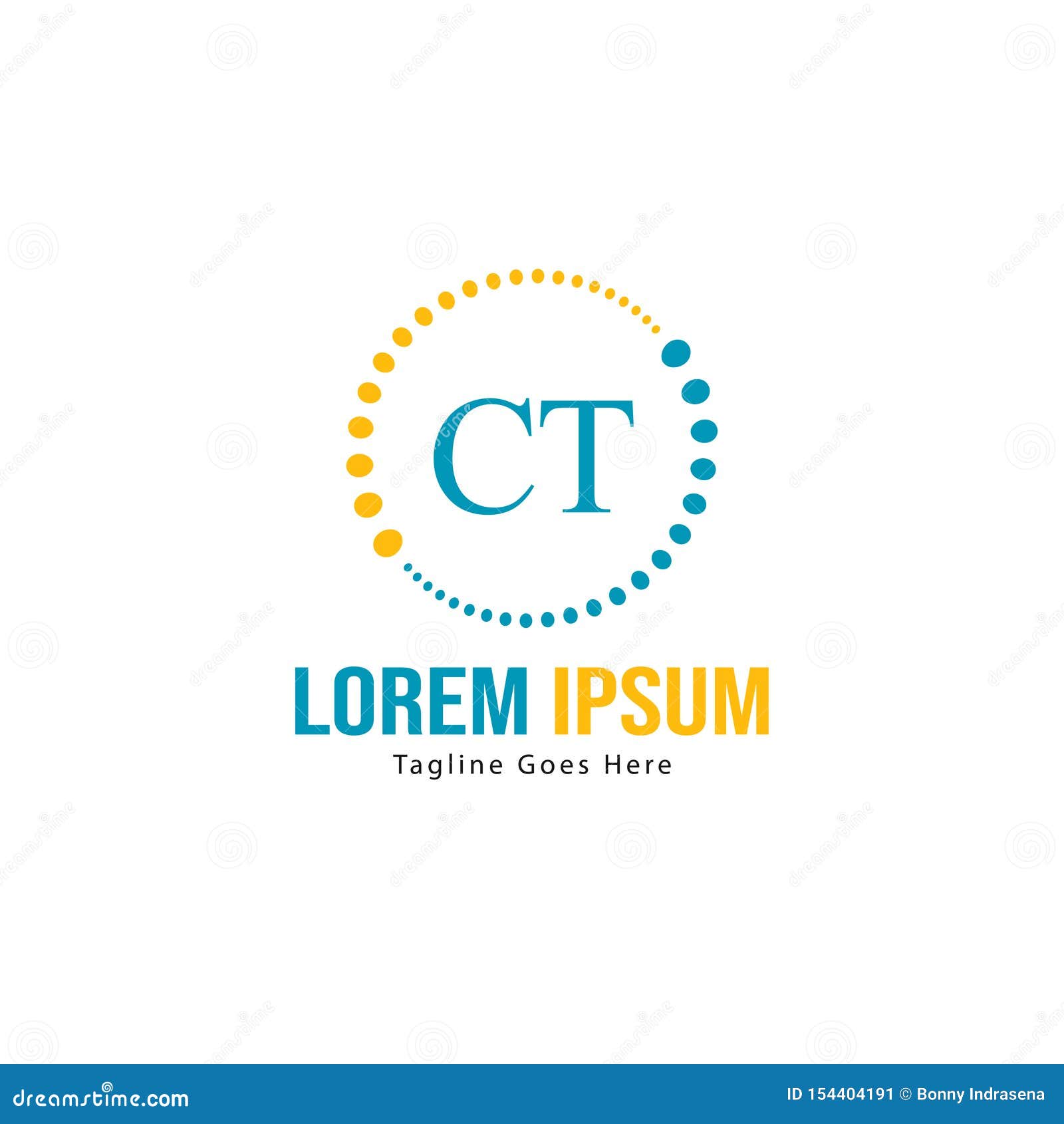Initial CT Logo Template with Modern Frame. Minimalist CT Letter Logo ...