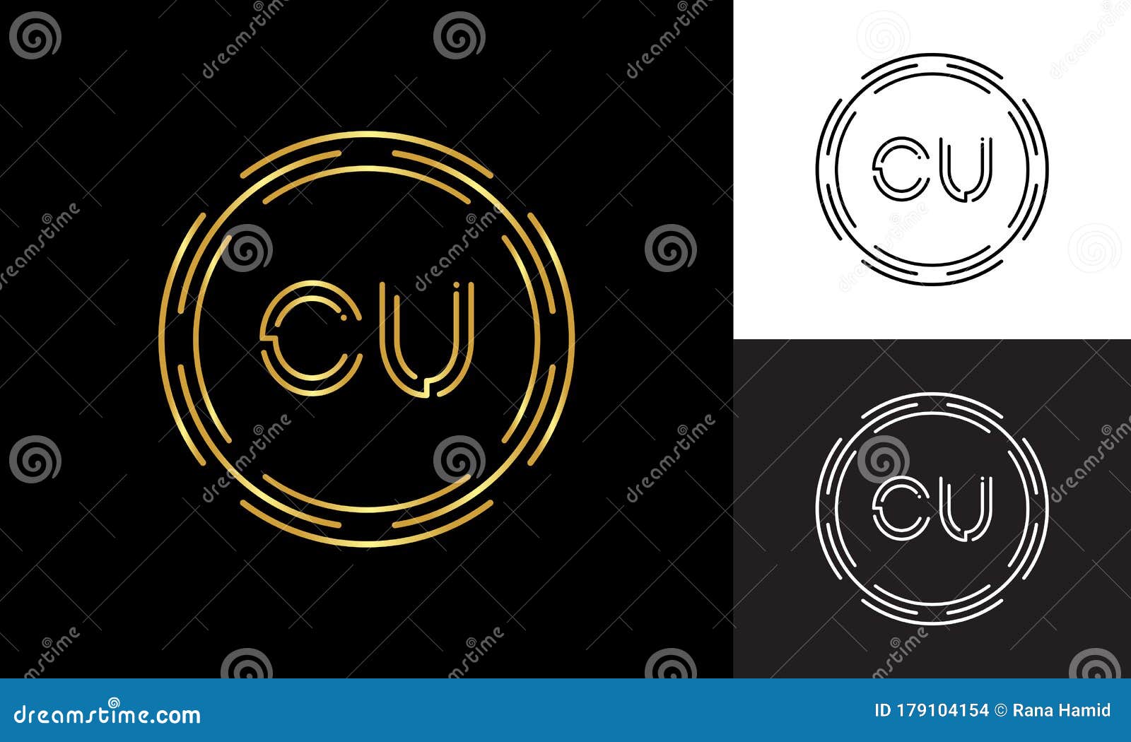 Initial CU Letter Logo Business Typography Vector Template. Digital ...