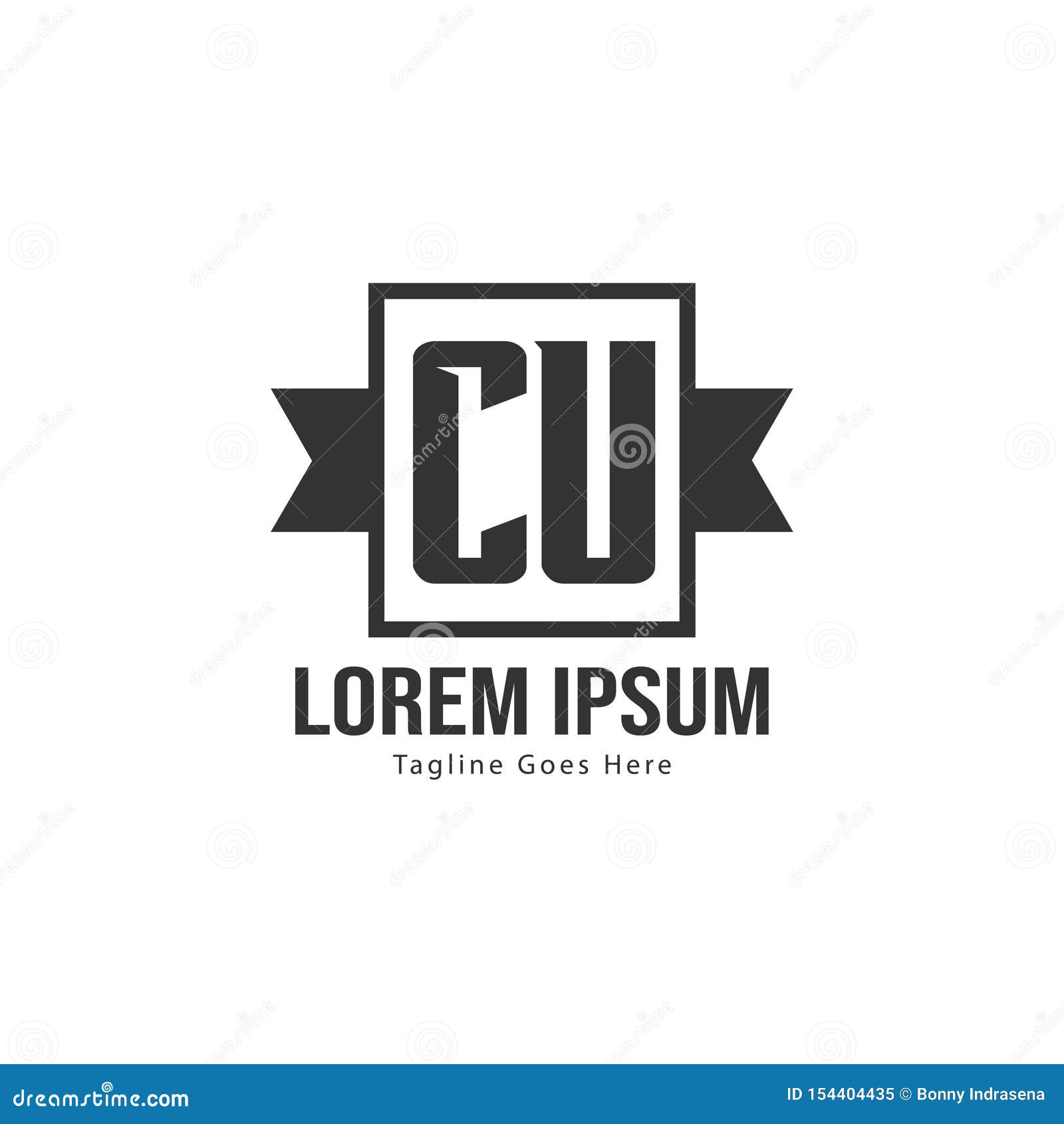 Initial CU Logo Template with Modern Frame. Minimalist CU Letter Logo ...